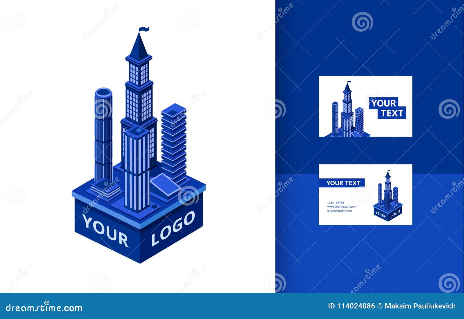 Vector Isometric Modern Skyscraper Banner Set Stock Vector ...