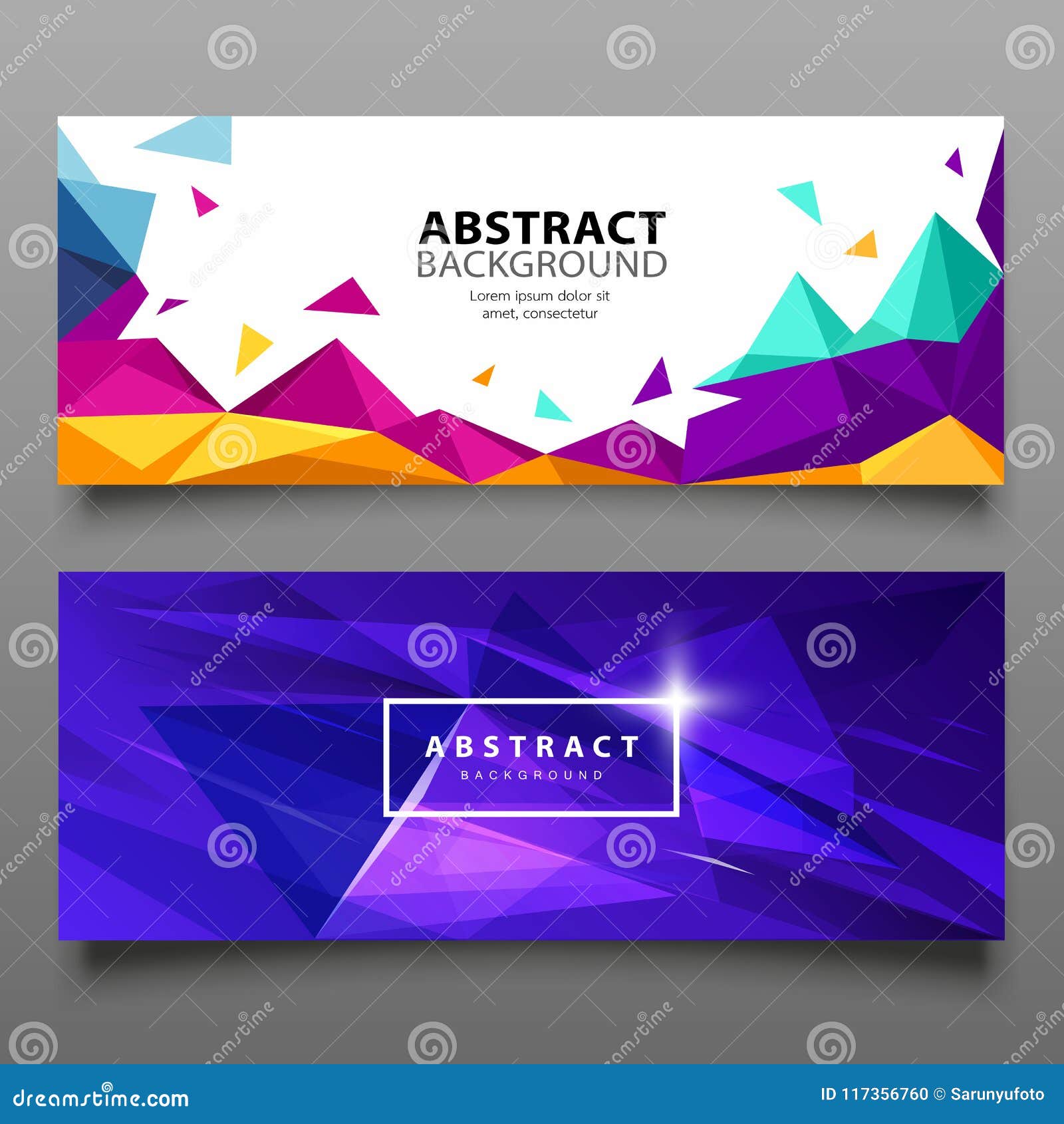Vector Banners Triangle Geometric Abstract Colorful Design Stock Vector ...