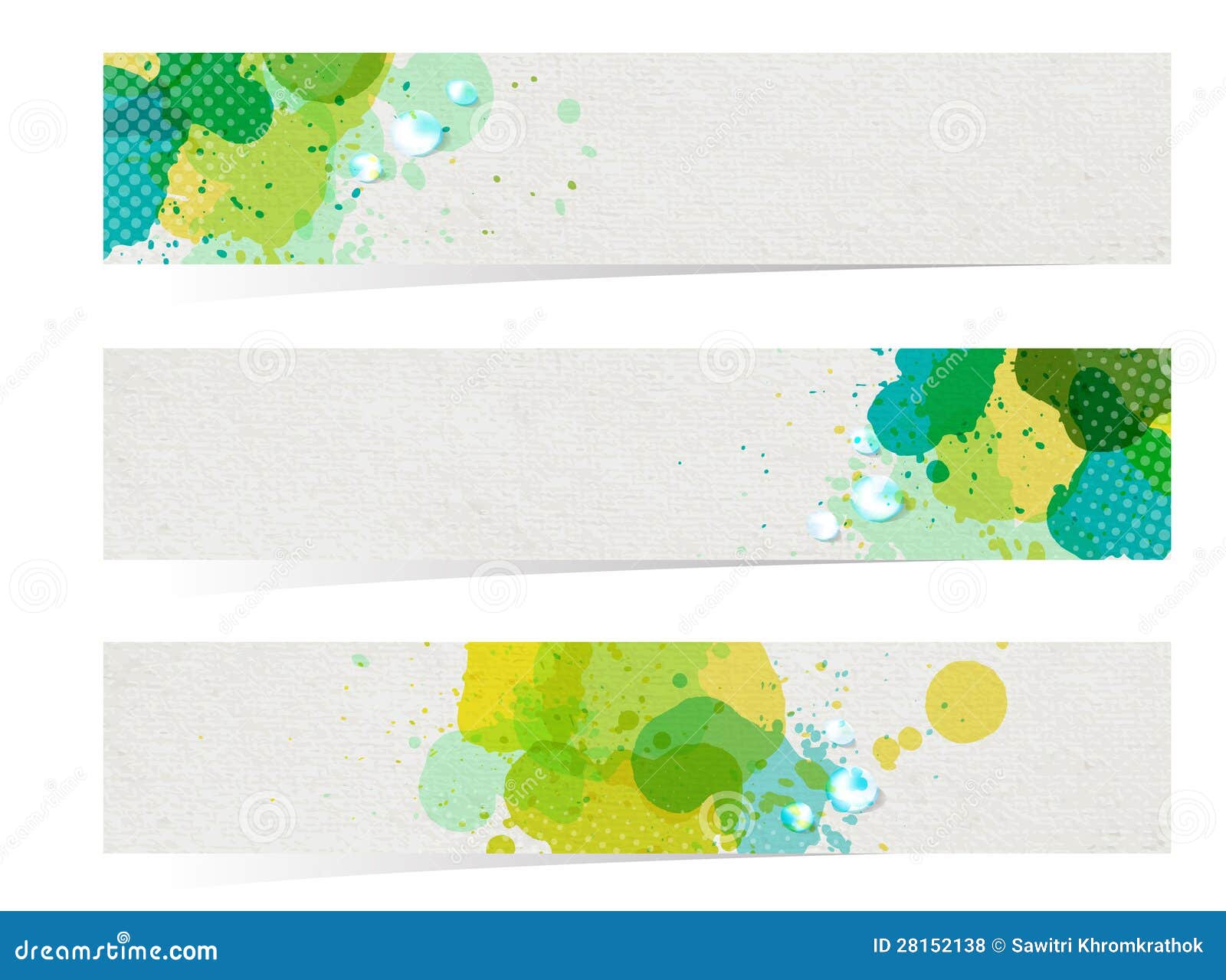 Vector Banners Watercolor Abstract Headers Stock Vector - Illustration ...