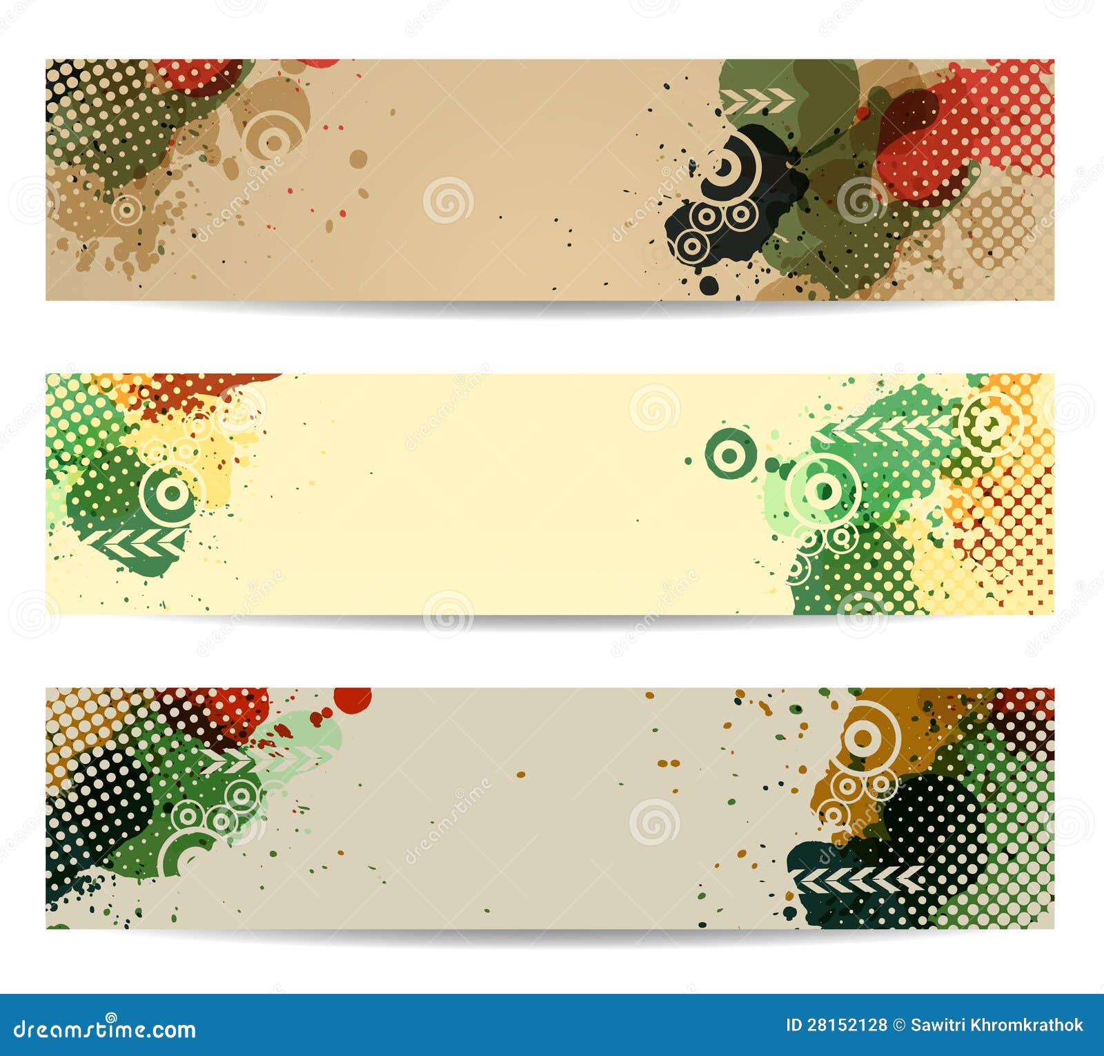 Vector Banners with Watercolor Paint Splash Stock Vector - Illustration ...