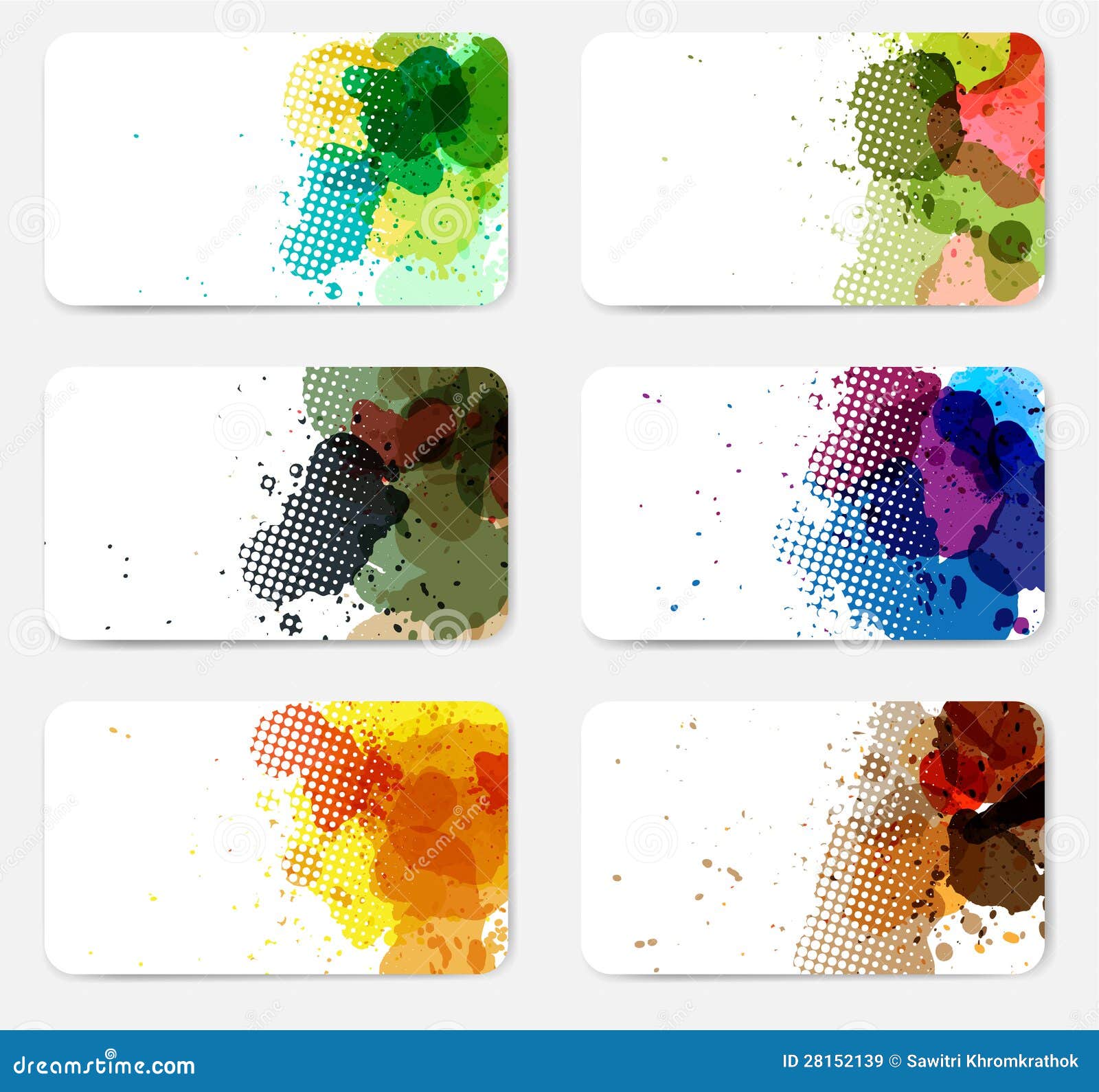 Vector Banners with Watercolor Paint Splash Stock Vector - Illustration ...
