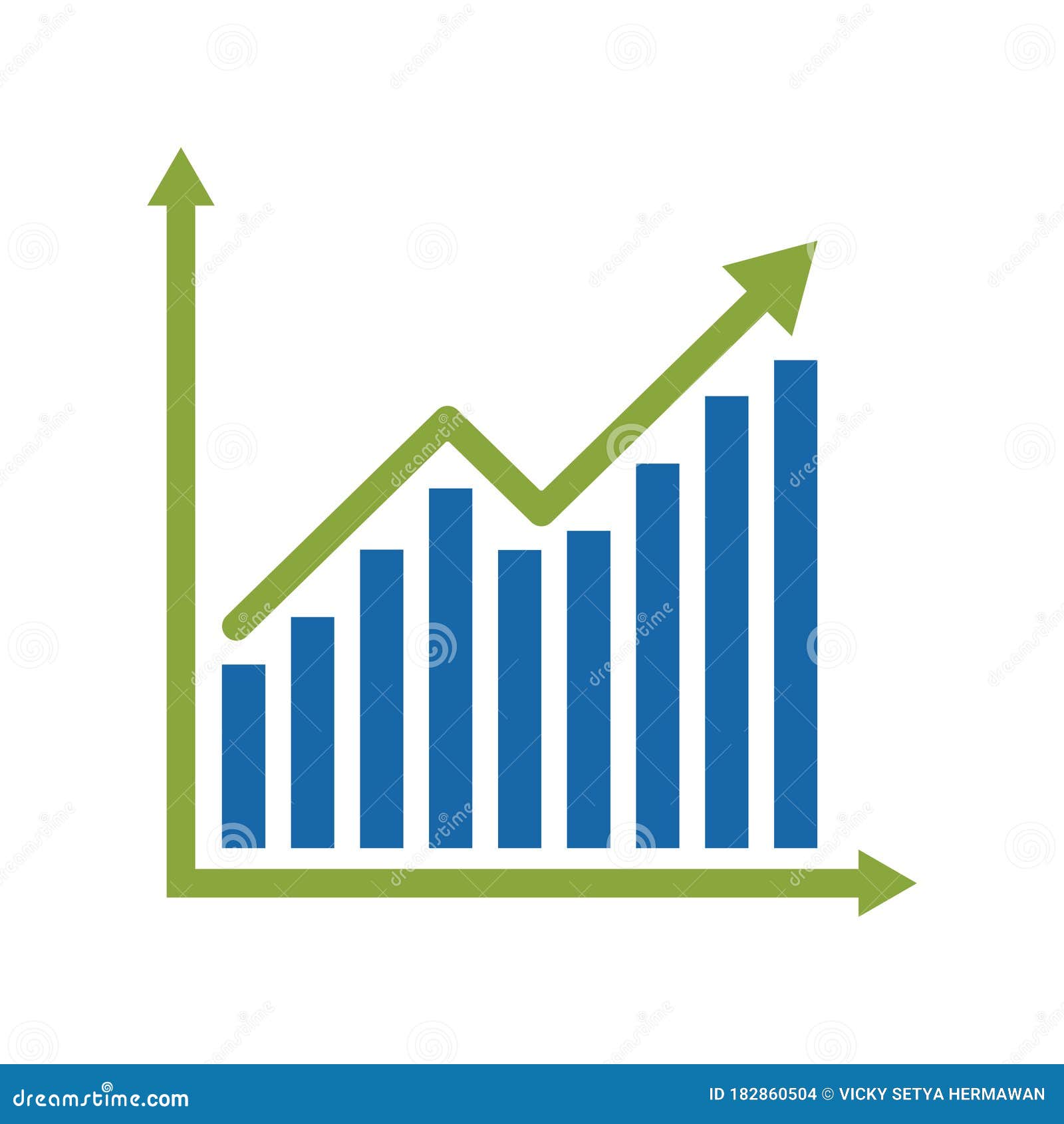 Vector Bar Chart Illustration, Business Graph. Data Growth Diagram ...
