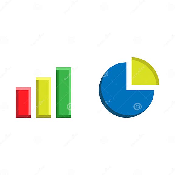 Simple Bar Chart and Pie Chart Icons Stock Vector - Illustration of ...