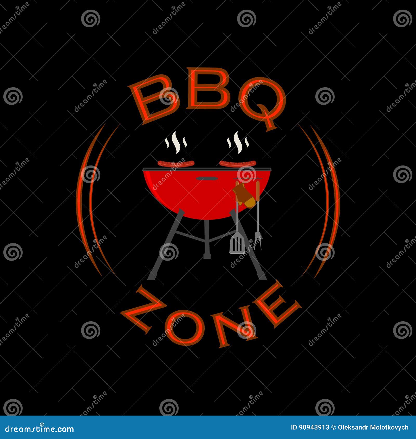 Vector Barbecue Zone Sign. BBQ Rest Area Background. Stock Vector ...