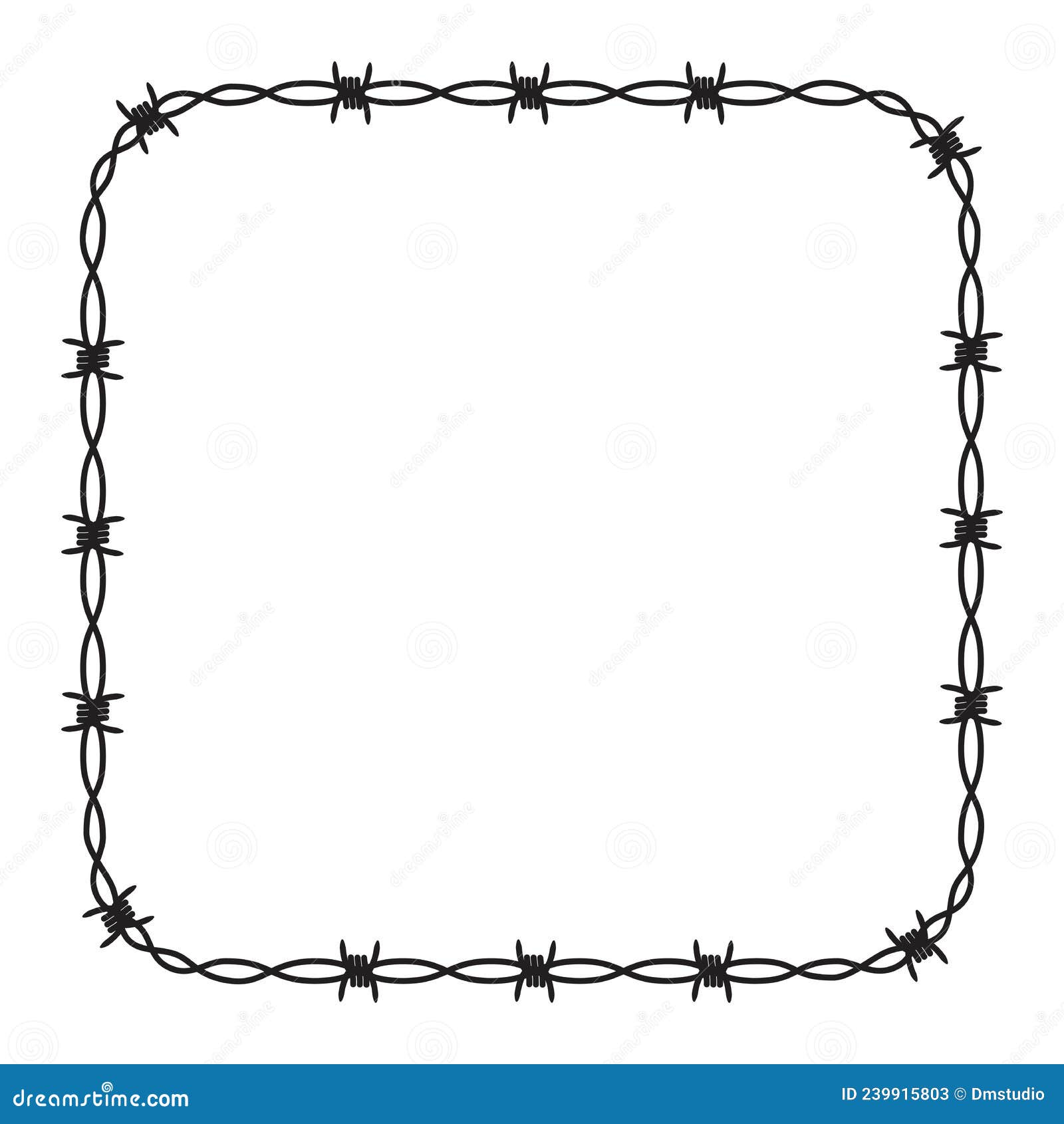 Vector Barbed Wire Round Frame Border | CartoonDealer.com #183091548