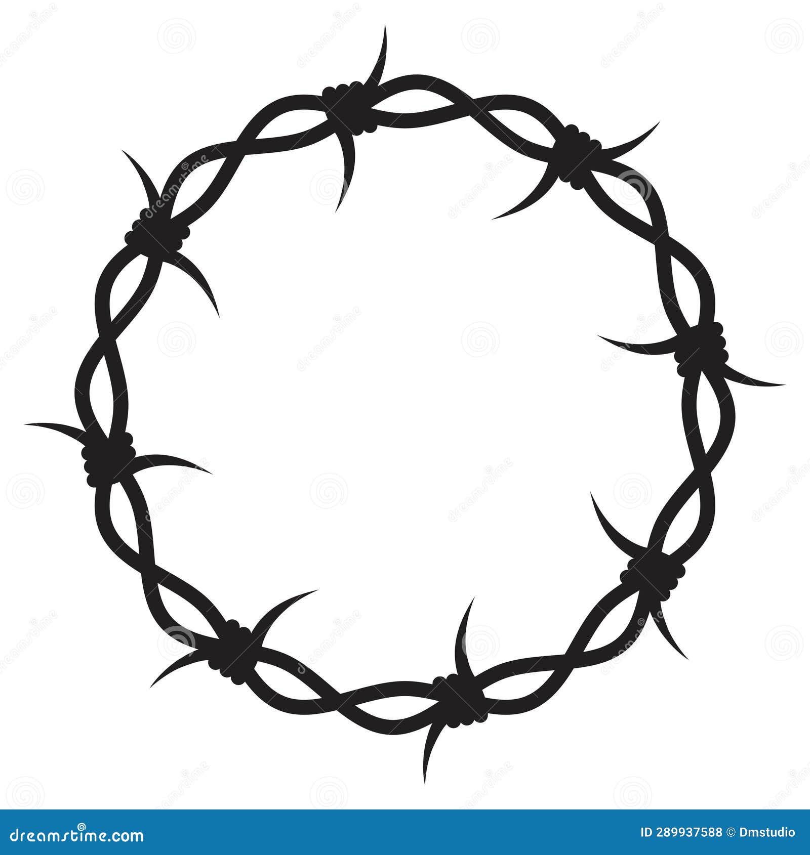 Vector Barbed Wire Round Boundary | CartoonDealer.com #289937588