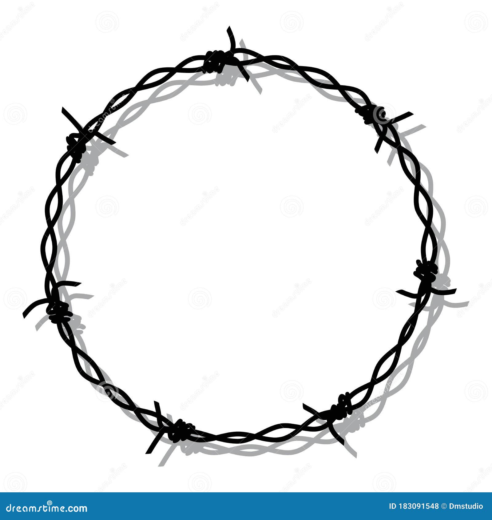 Vector Barbed Wire Round Frame Border | CartoonDealer.com #183091548