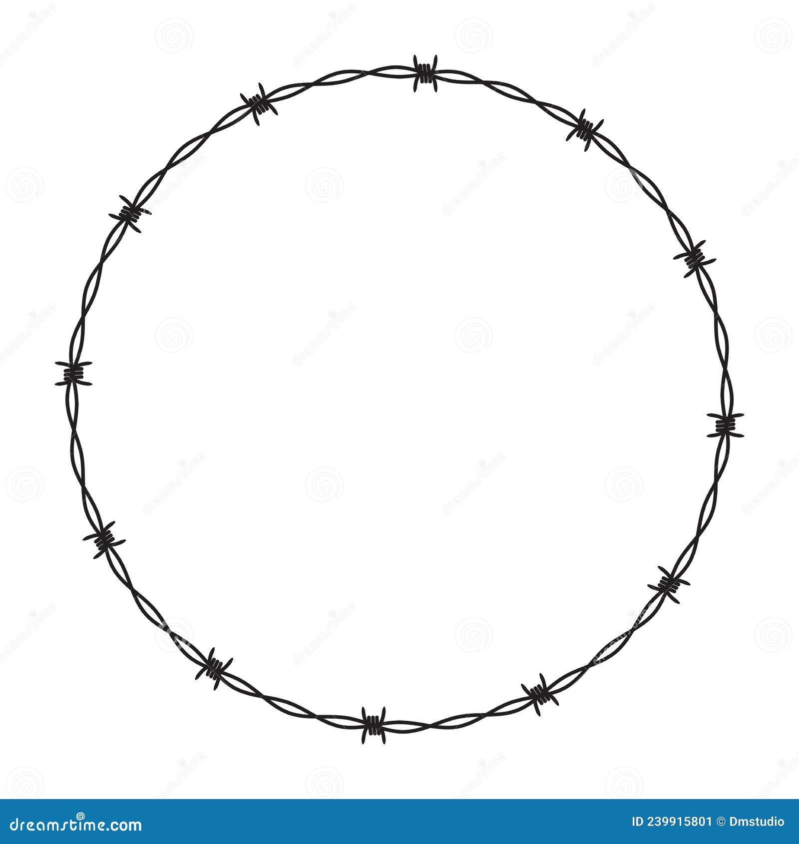 Vector Barbed Wire Round Frame Stock Vector - Illustration of black ...