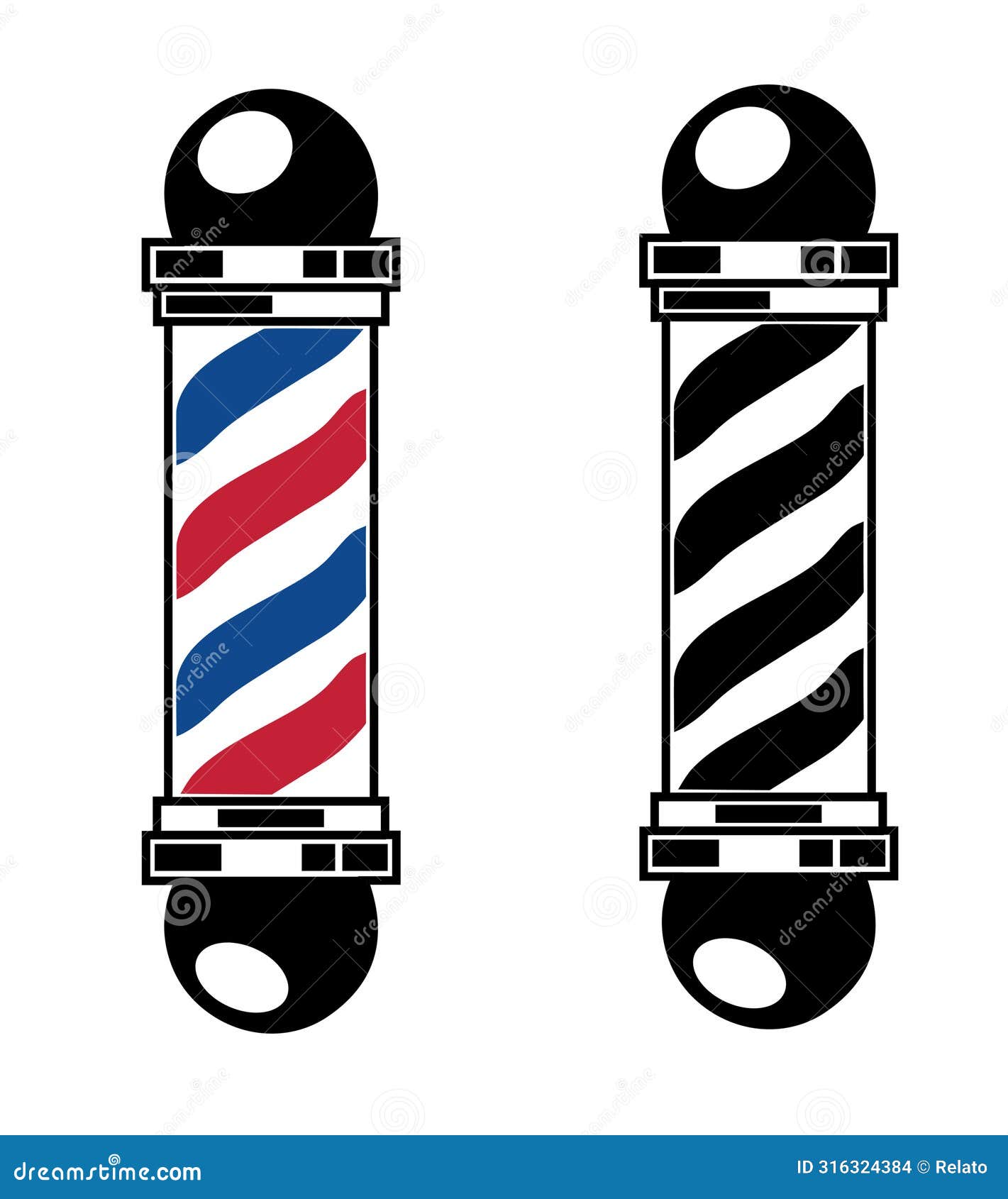 Vector barber poles stock vector. Illustration of classic - 316324384
