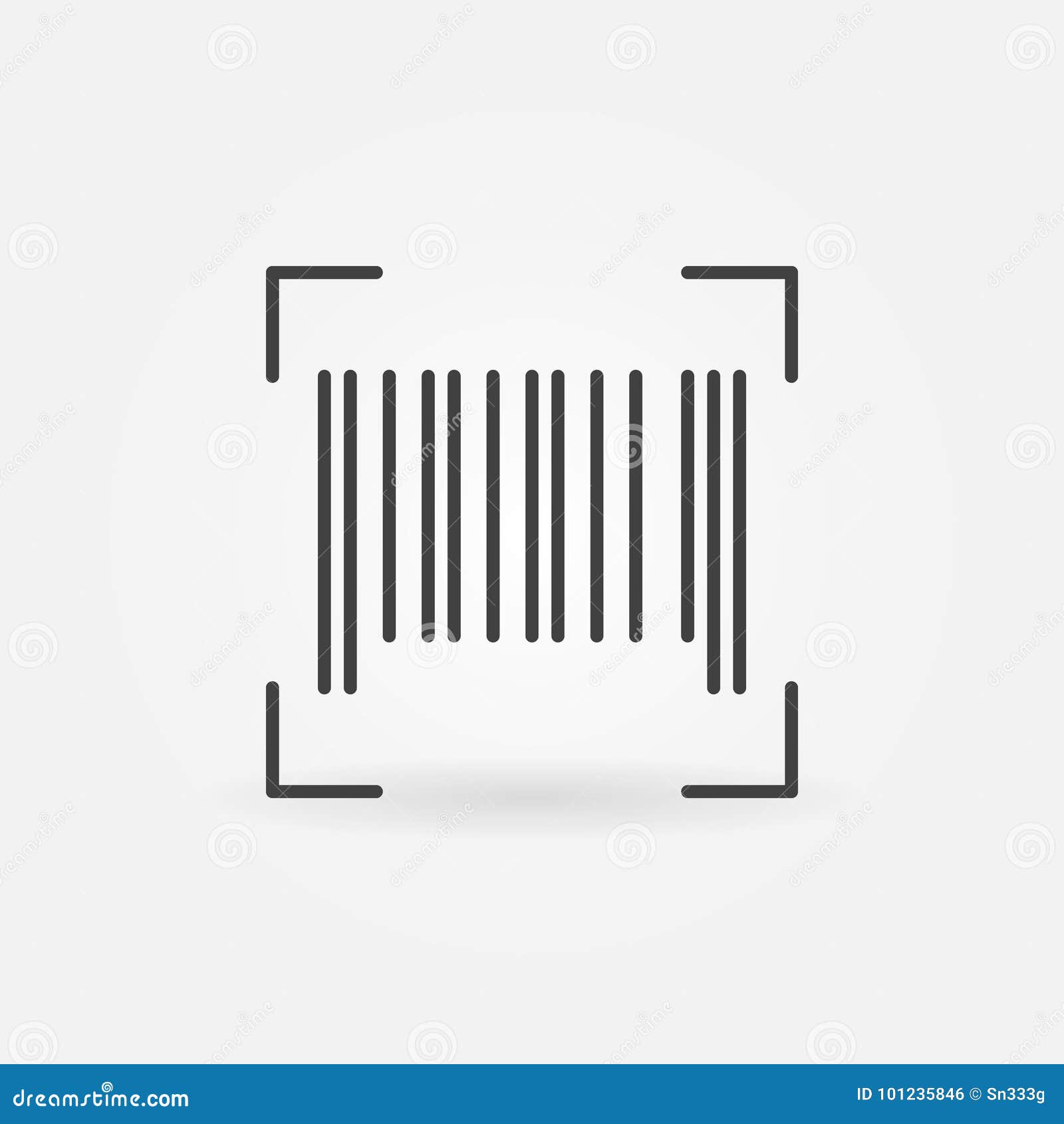 Vector Barcode Concept Outline Icon Stock Vector - Illustration of thin ...