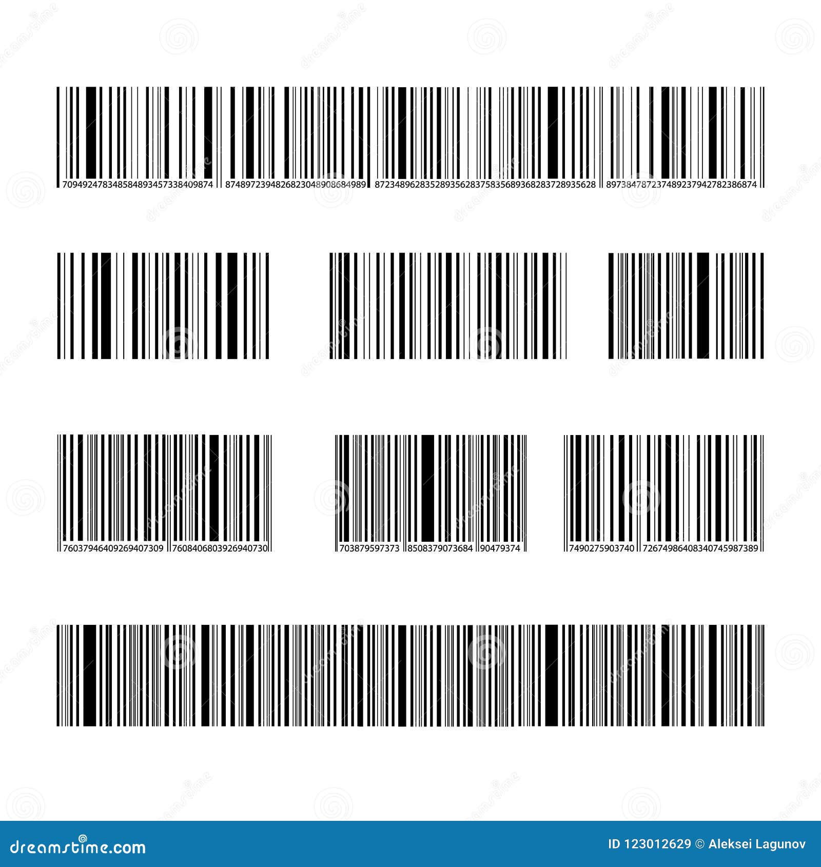 Vector Barcode Set, Black Lines and Numbers, Marks Collection Isolated ...