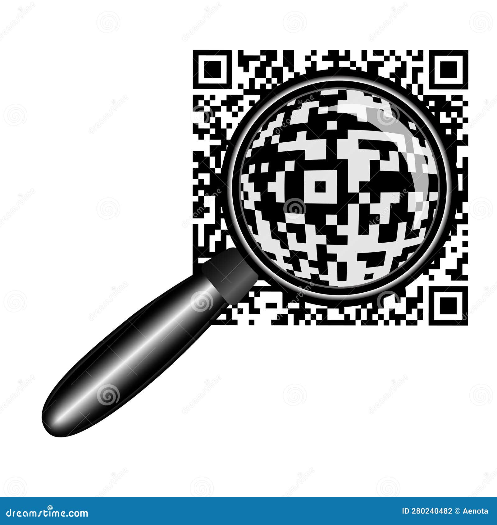 Vector Barcode Under Magnifying Glass Stock Vector - Illustration of ...