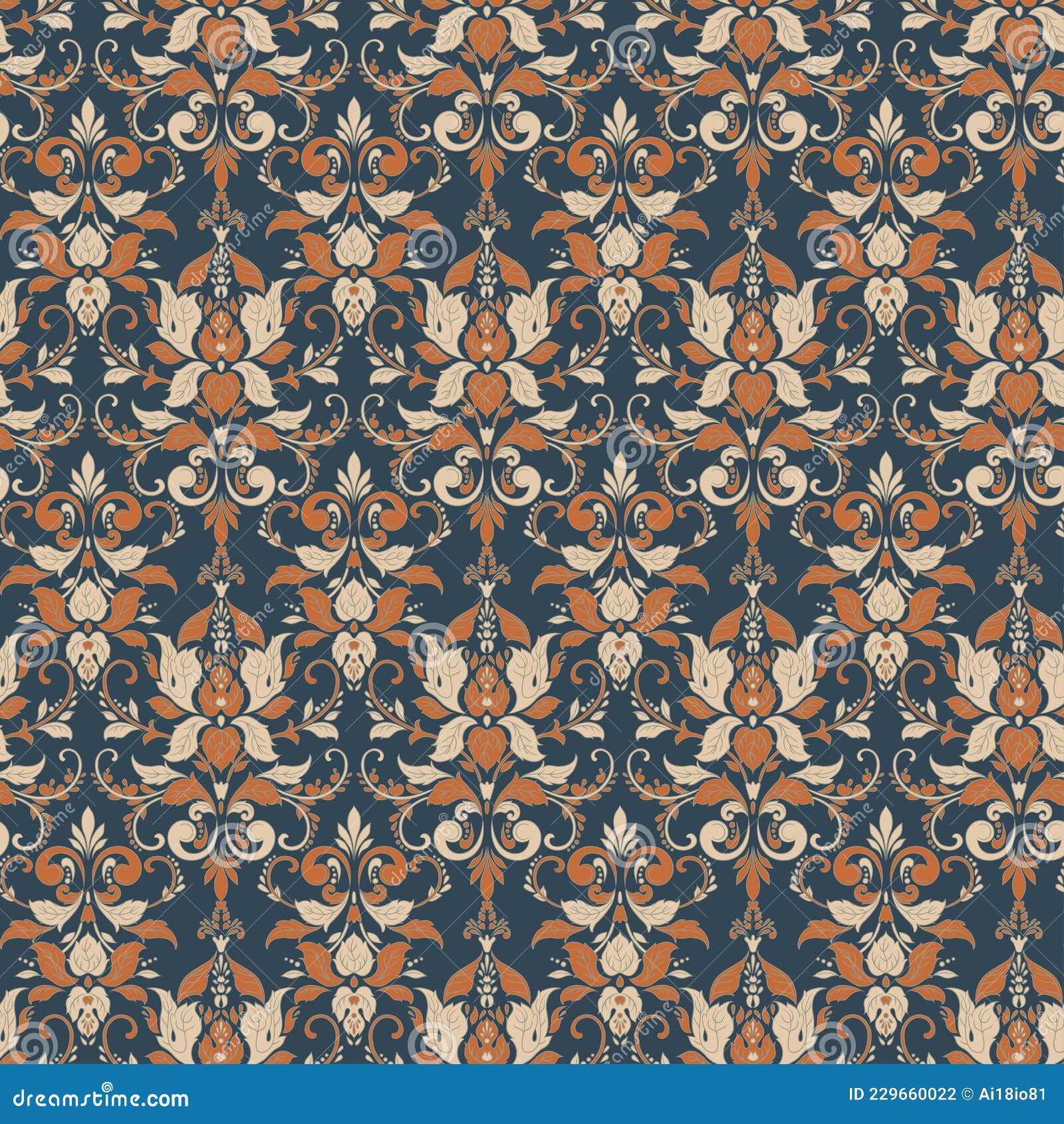 Vector Baroque Floral Pattern. Classic Floral Ornament. Stock Vector ...