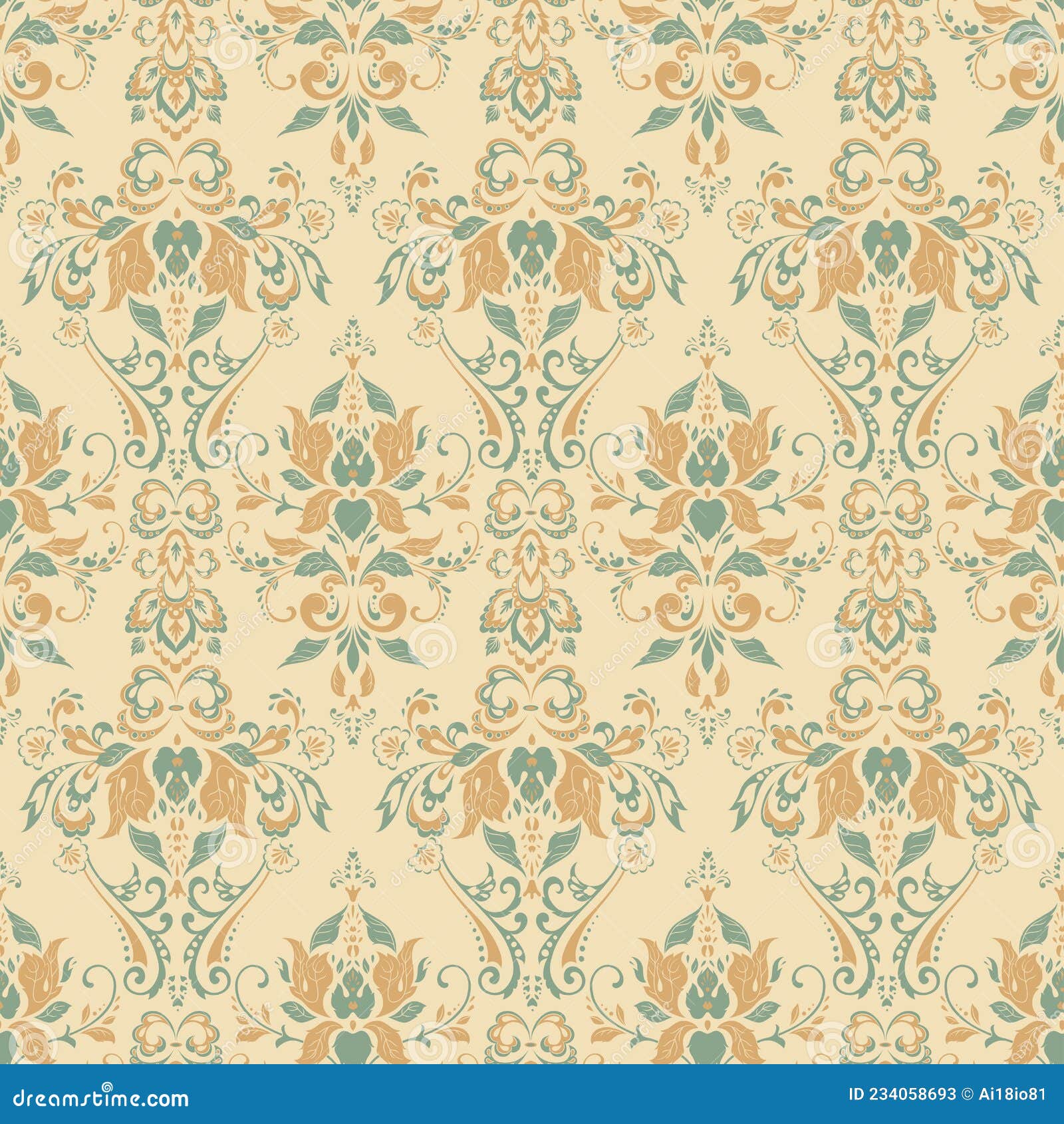 Vector Baroque Floral Pattern. Classic Floral Ornament. Vintage Texture ...