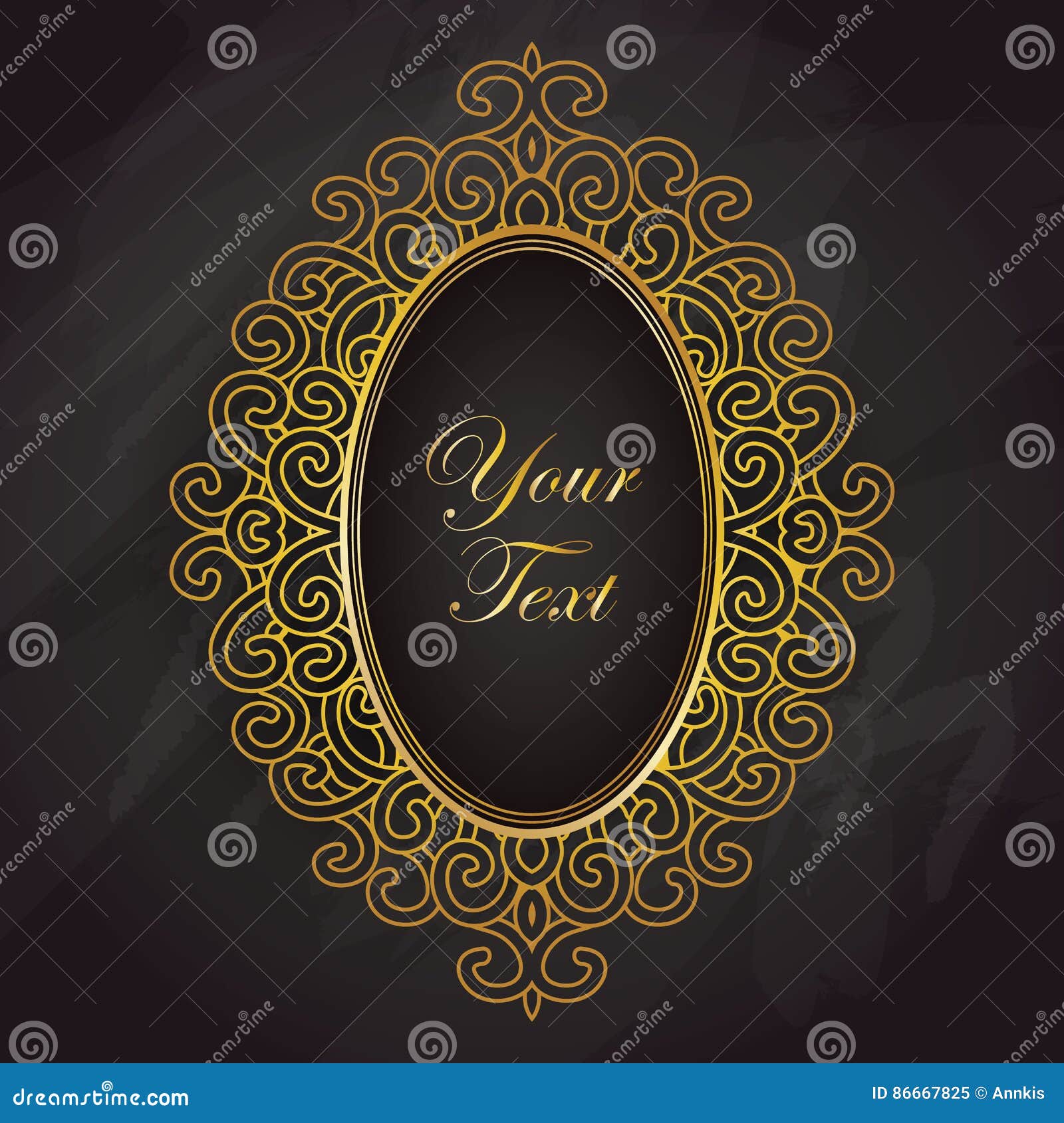 Vector Baroque Frame with Exclusive Vertical Oval Ornament, Decorative ...