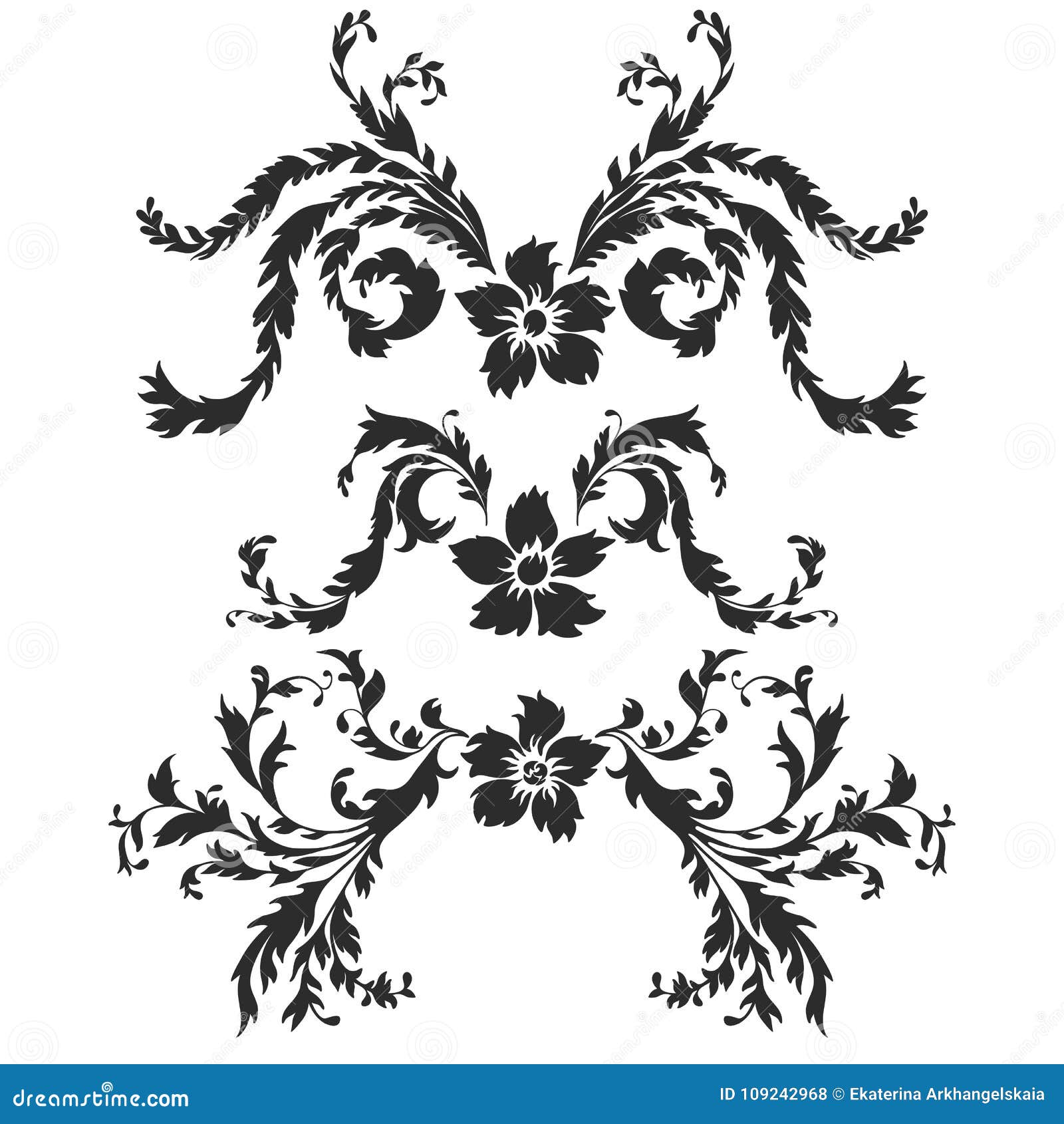 Vector Baroque Pattern Elements Stock Vector - Illustration of rococo ...
