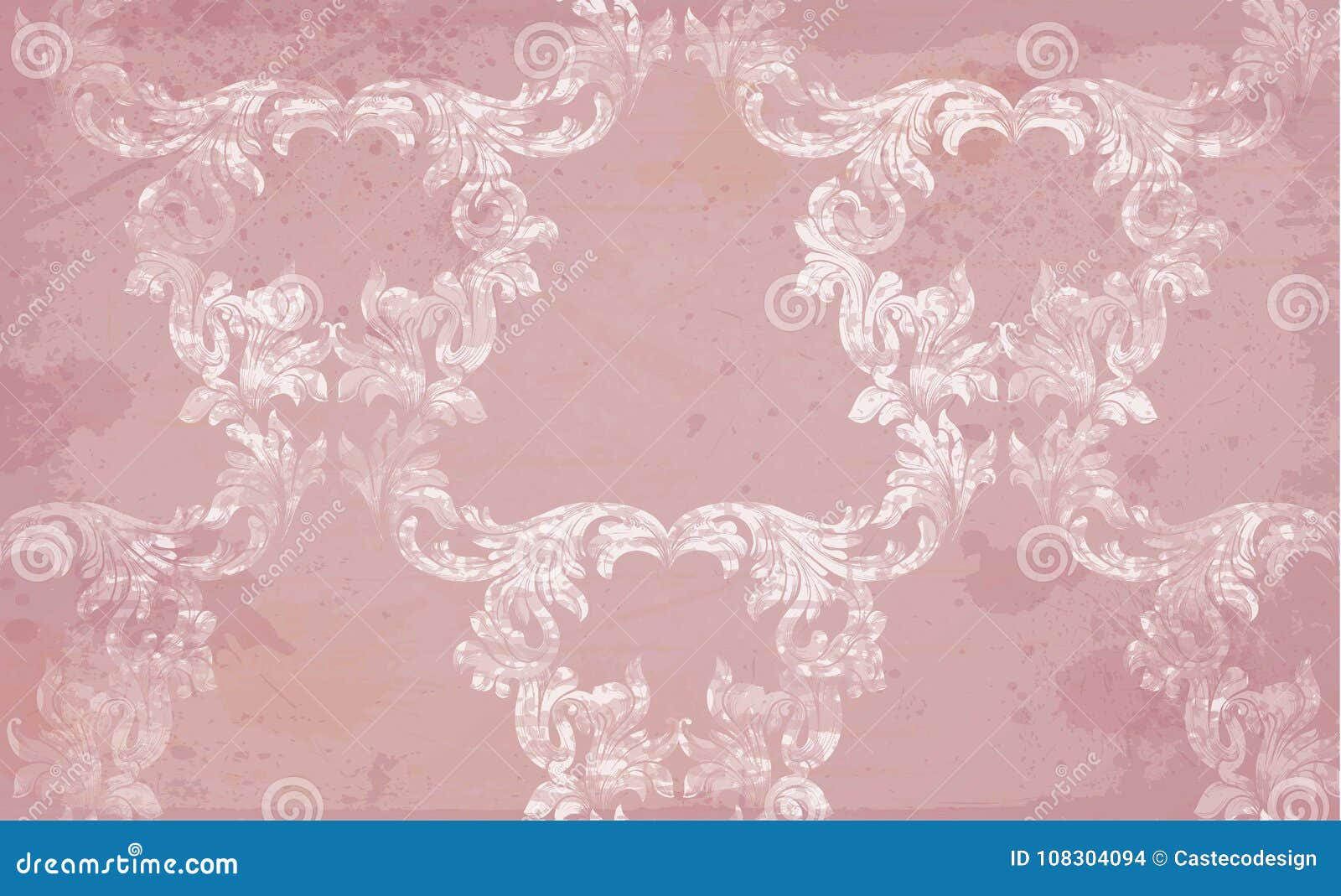 Vector Baroque Pattern in Pink Color. Handmade Decors Stock Vector ...