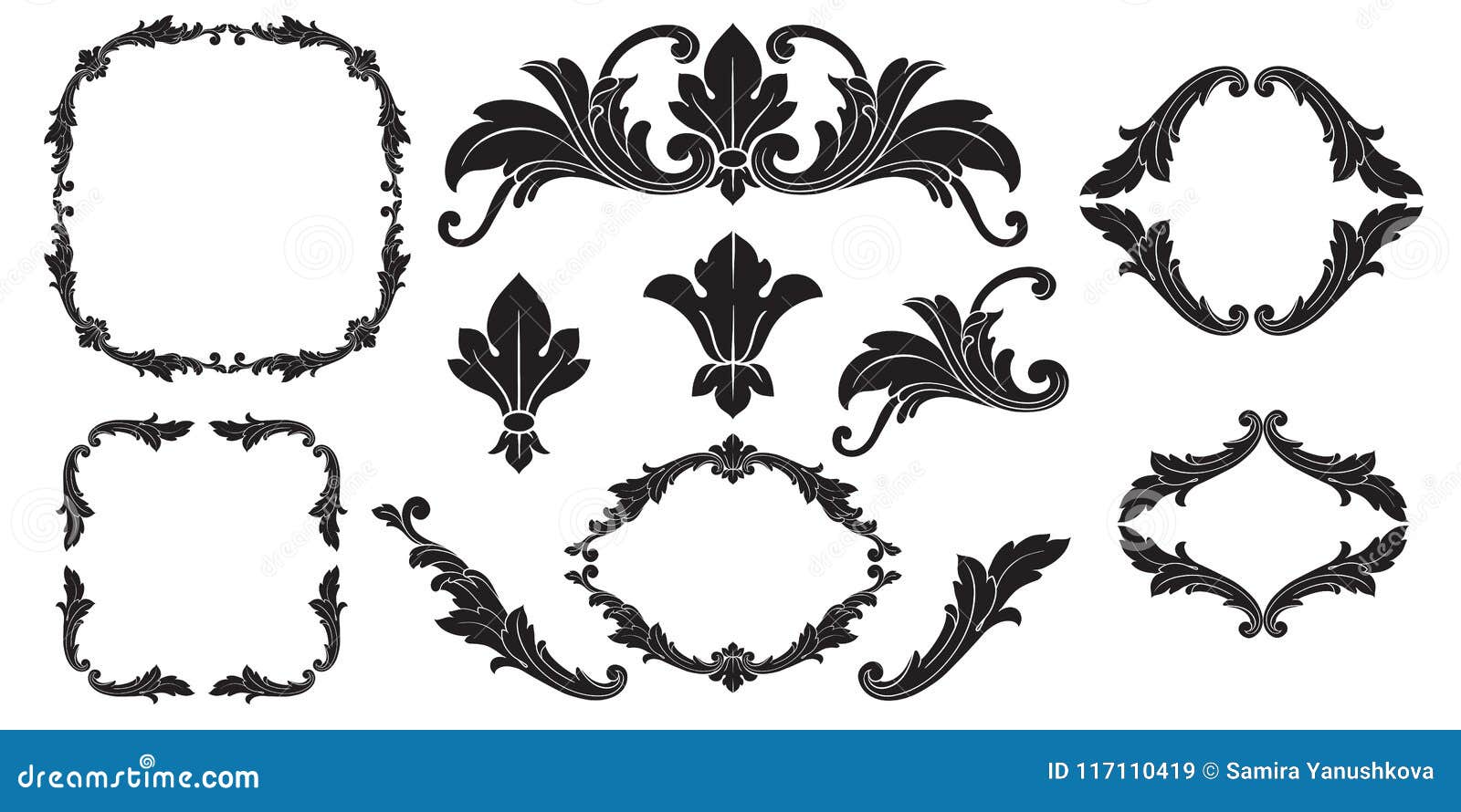 Vector Baroque of Vintage Elements for Design. Stock Vector ...