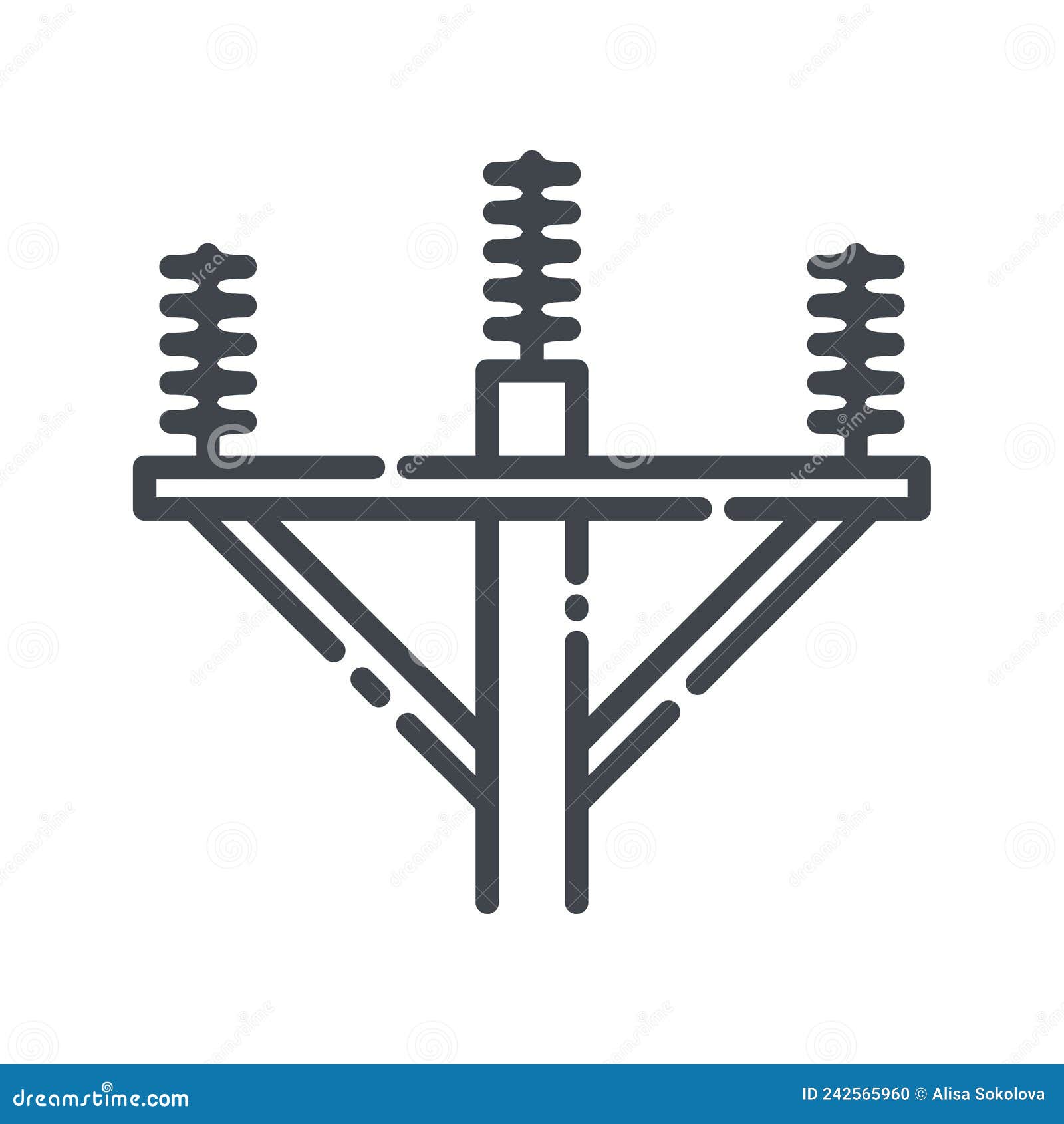 Vector Barrel Pylon Line Icon Isolated on Transparent Background. Stock ...