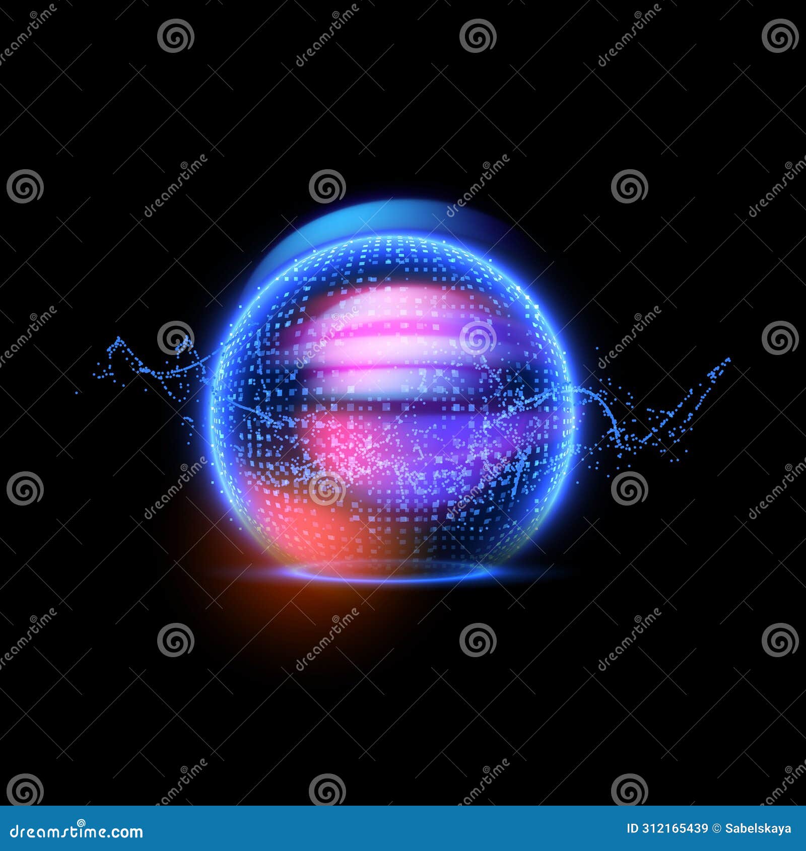 Vector Barrier Sphere with a Three-dimensional Grid on a Black ...