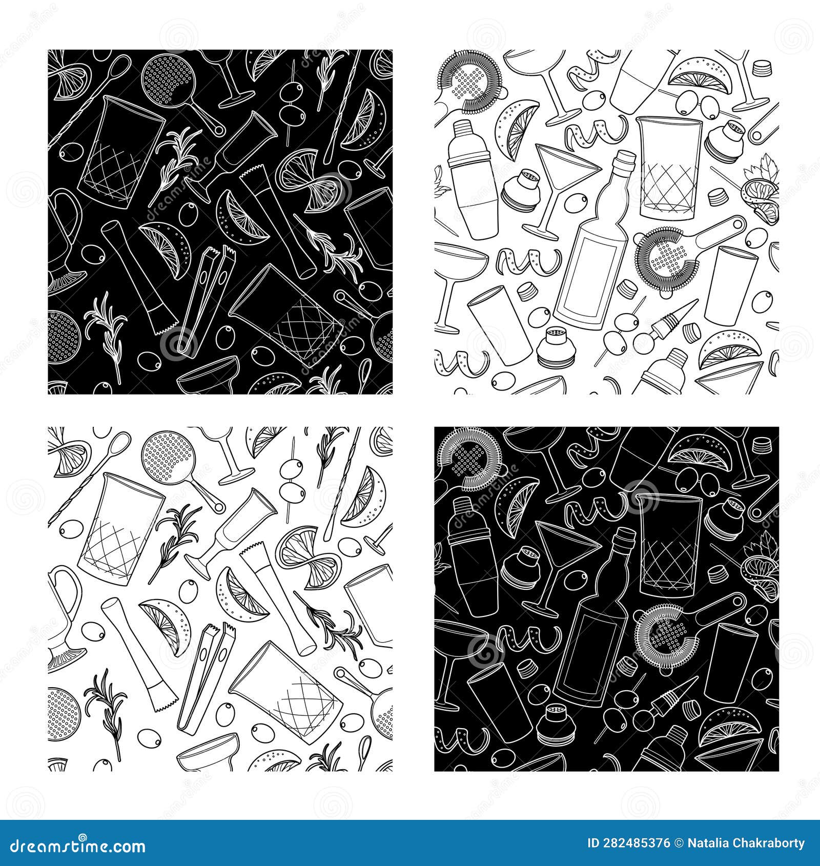 Vector Bartender Equipment Seamless Pattern. Stock Vector ...