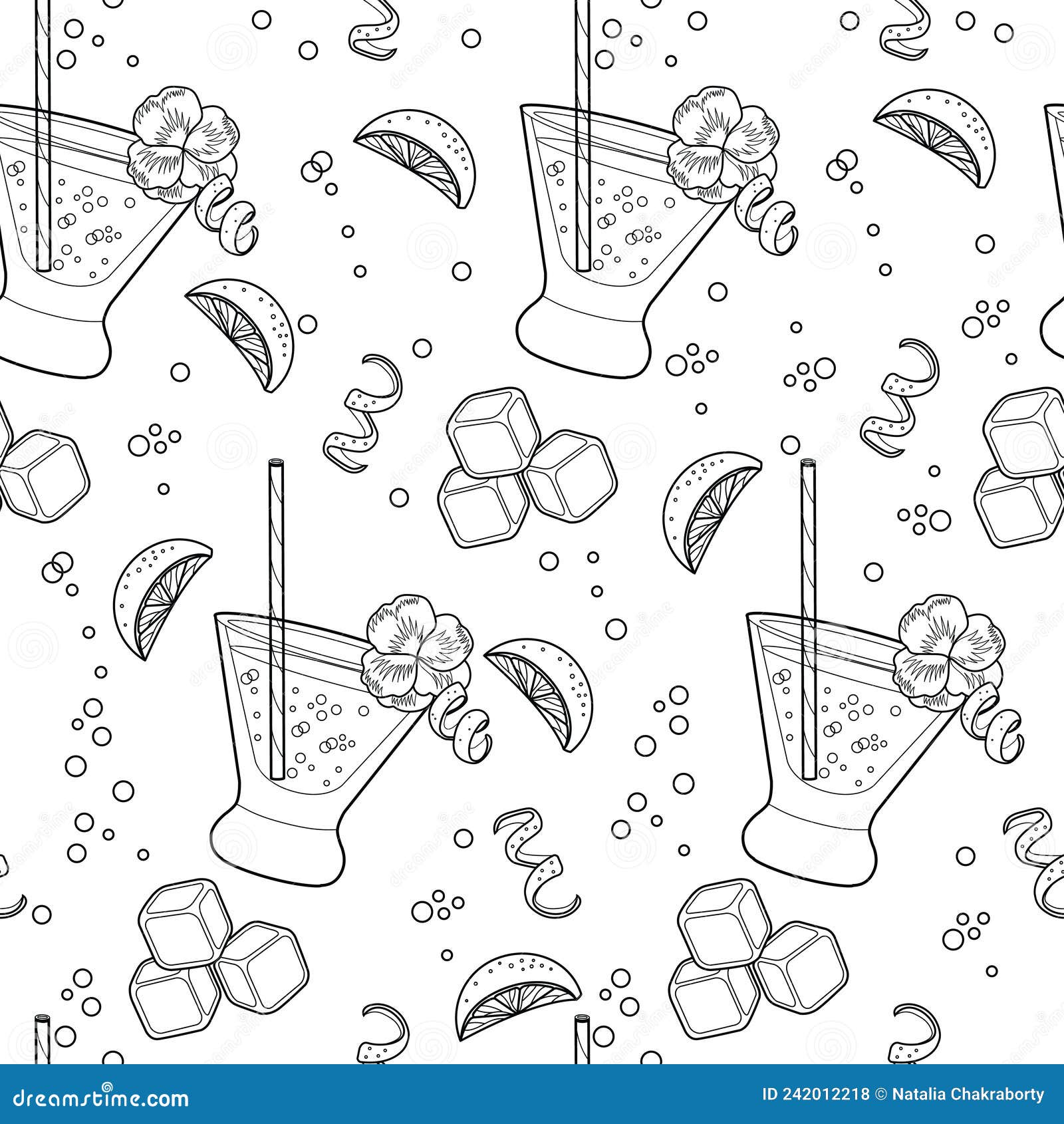 Vector Bartender Equipment Seamless Pattern. Vector Line Art ...