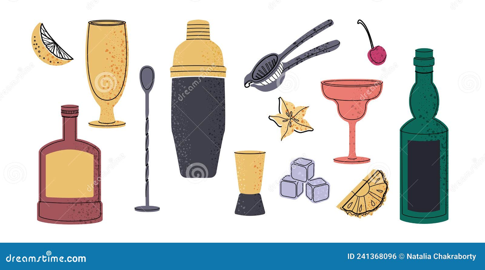 Vector Bartender Equipment Set Stock Vector Illustration Of Nightlife