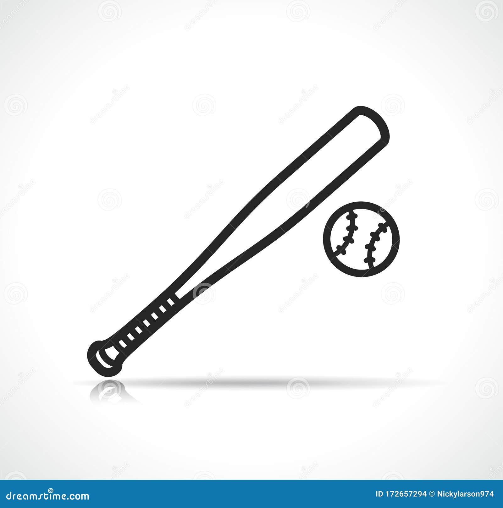 Vector Baseball Icon on White Background Stock Vector - Illustration of ...