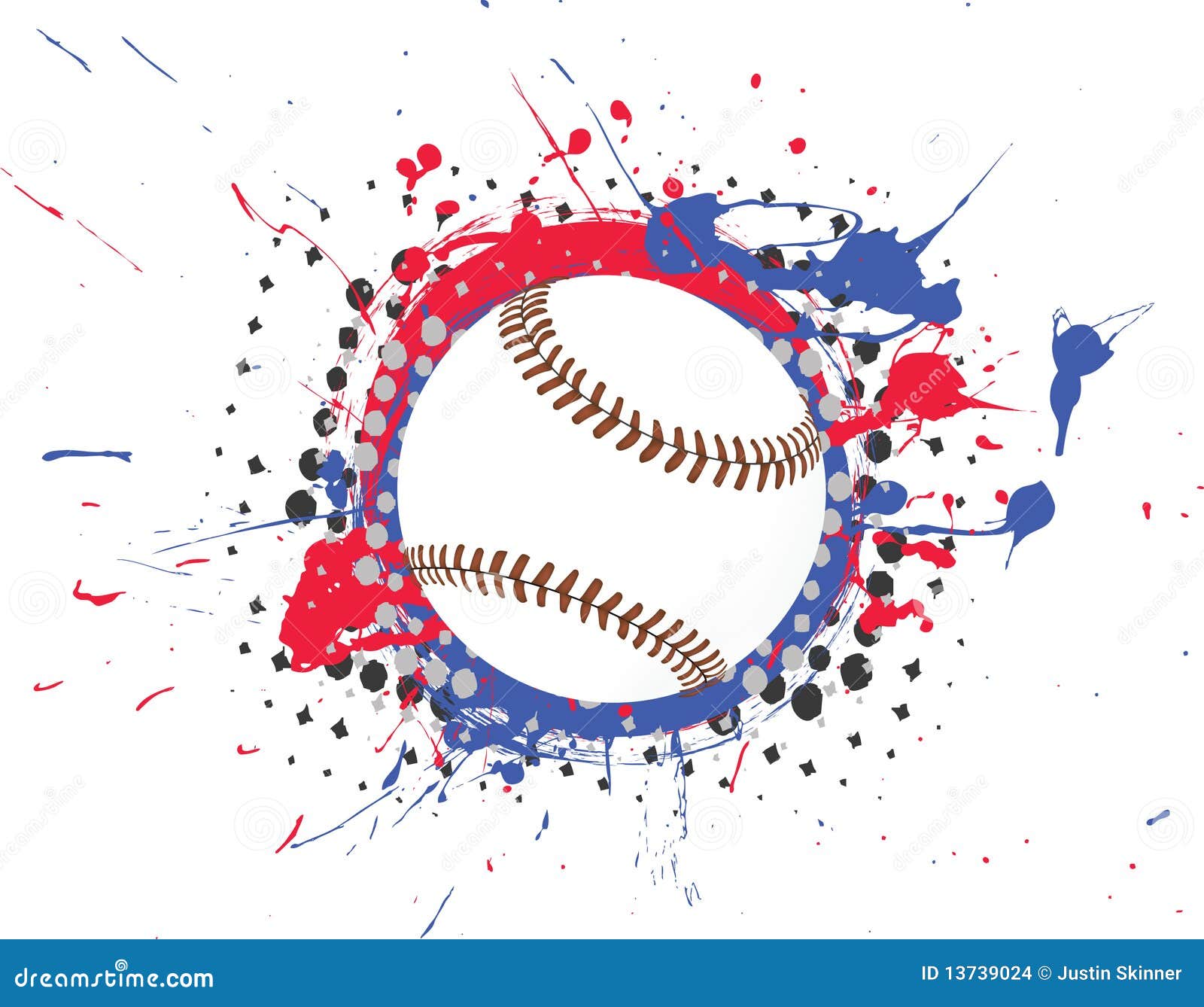 Vector Baseball with Splatter Stock Vector - Illustration of texture ...