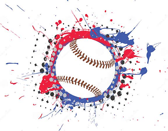 Vector Baseball with Splatter Stock Vector - Illustration of texture ...