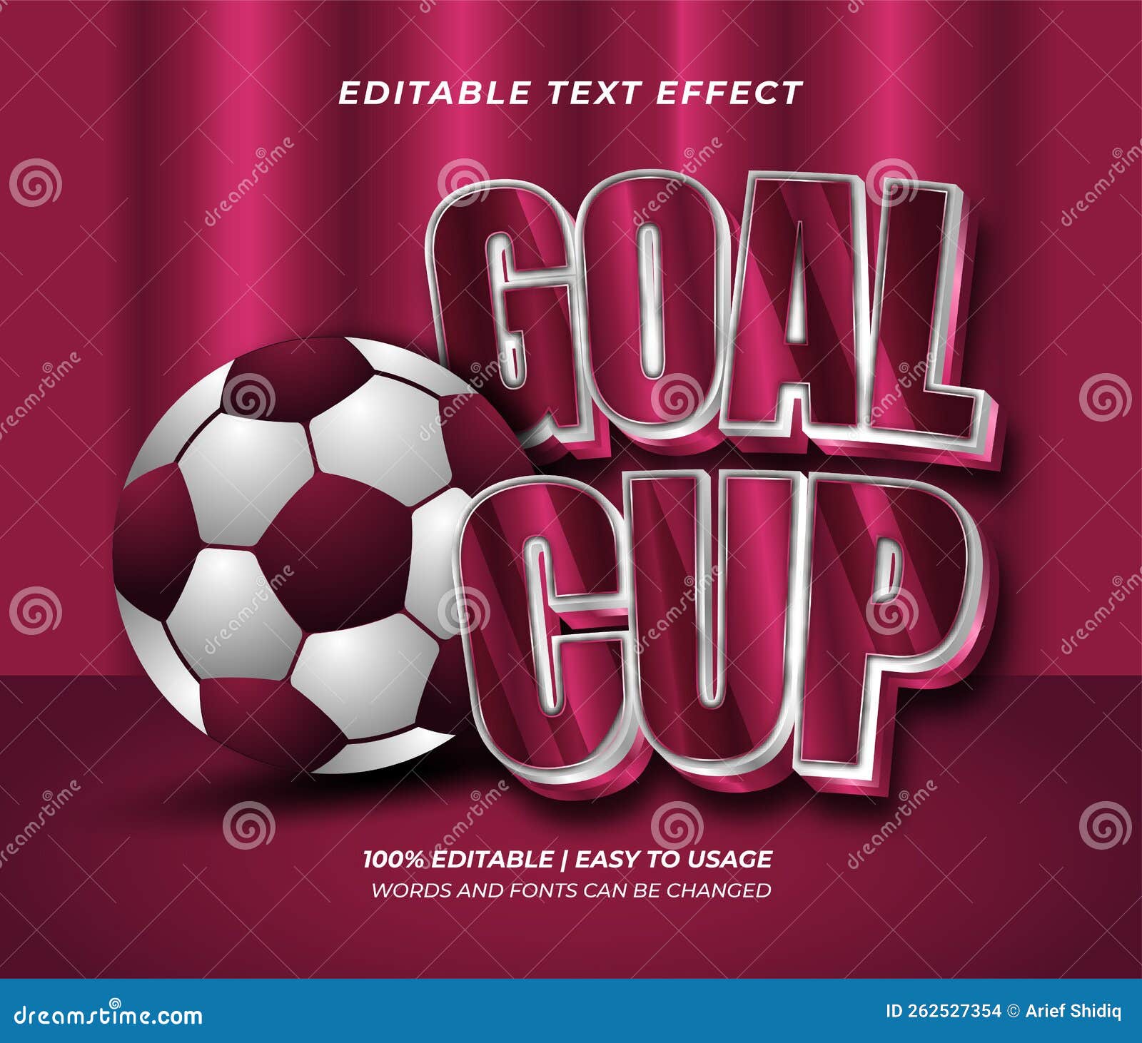Goal Cup Text Effect in Modern 3d Style Stock Vector - Illustration of ...