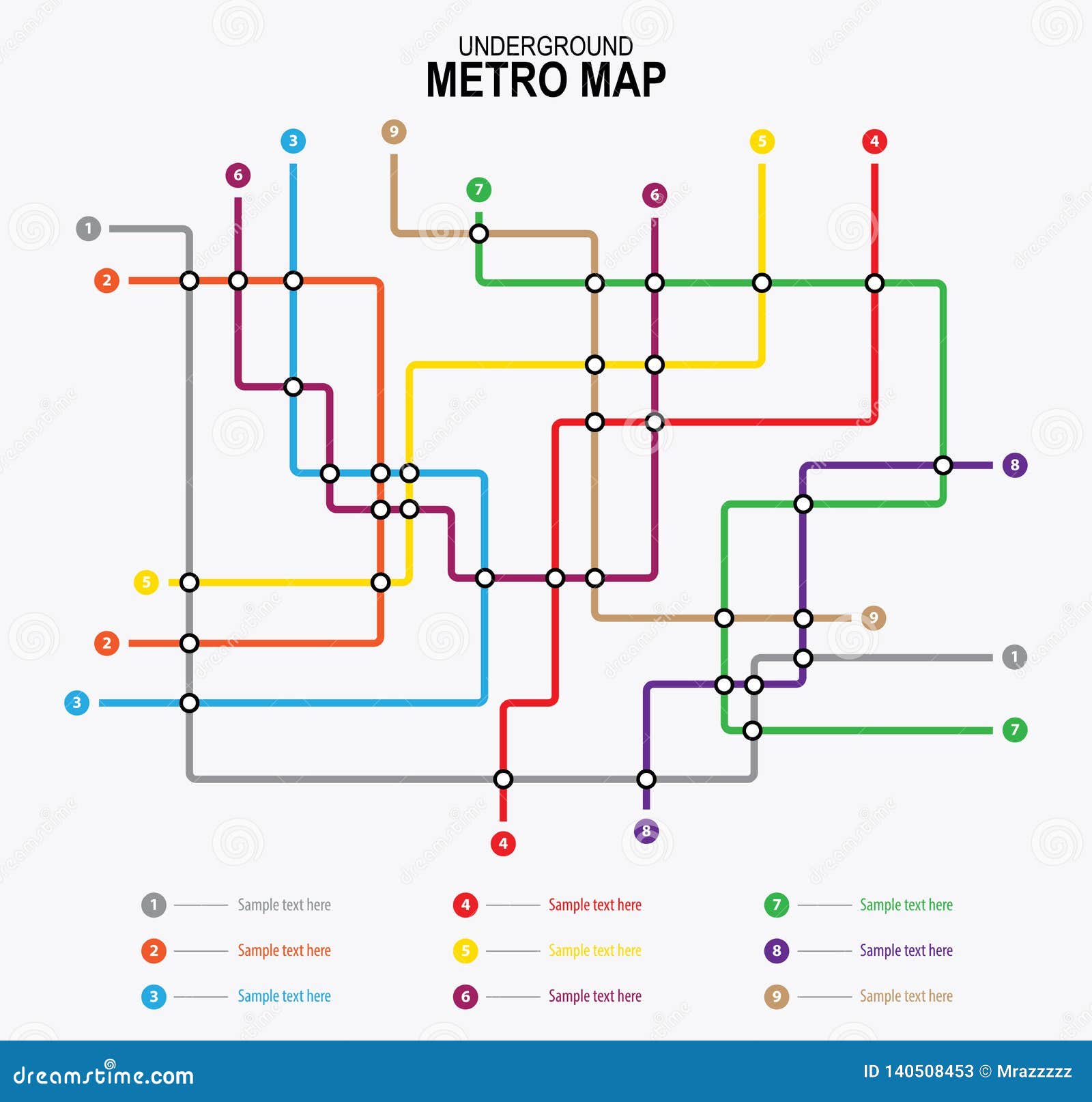 Metro Underground Map. City Transportation Vector Scheme. Stock Vector ...