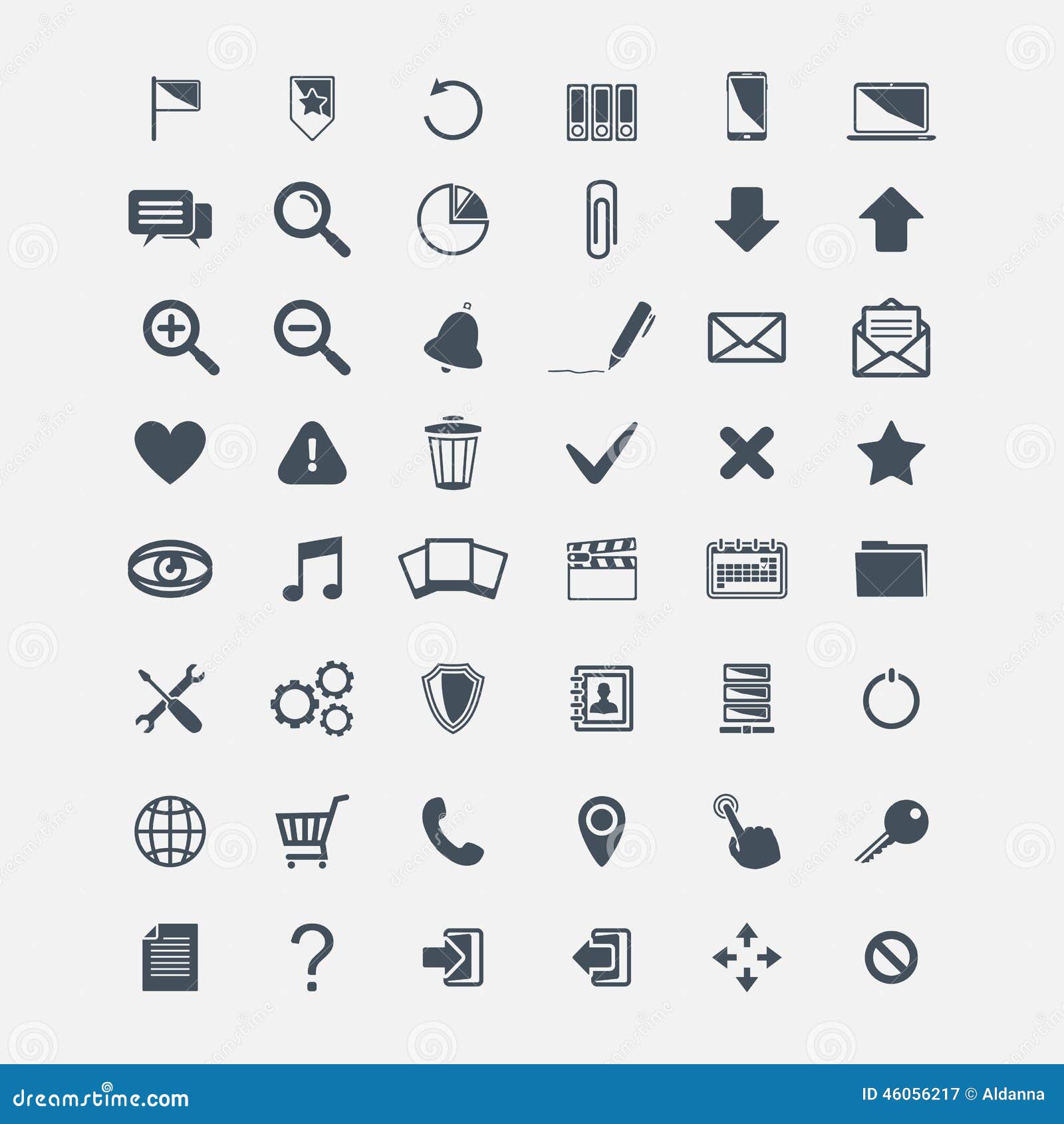 Vector Basic Web Icons Big Set Stock Illustrations – 30 Vector Basic ...