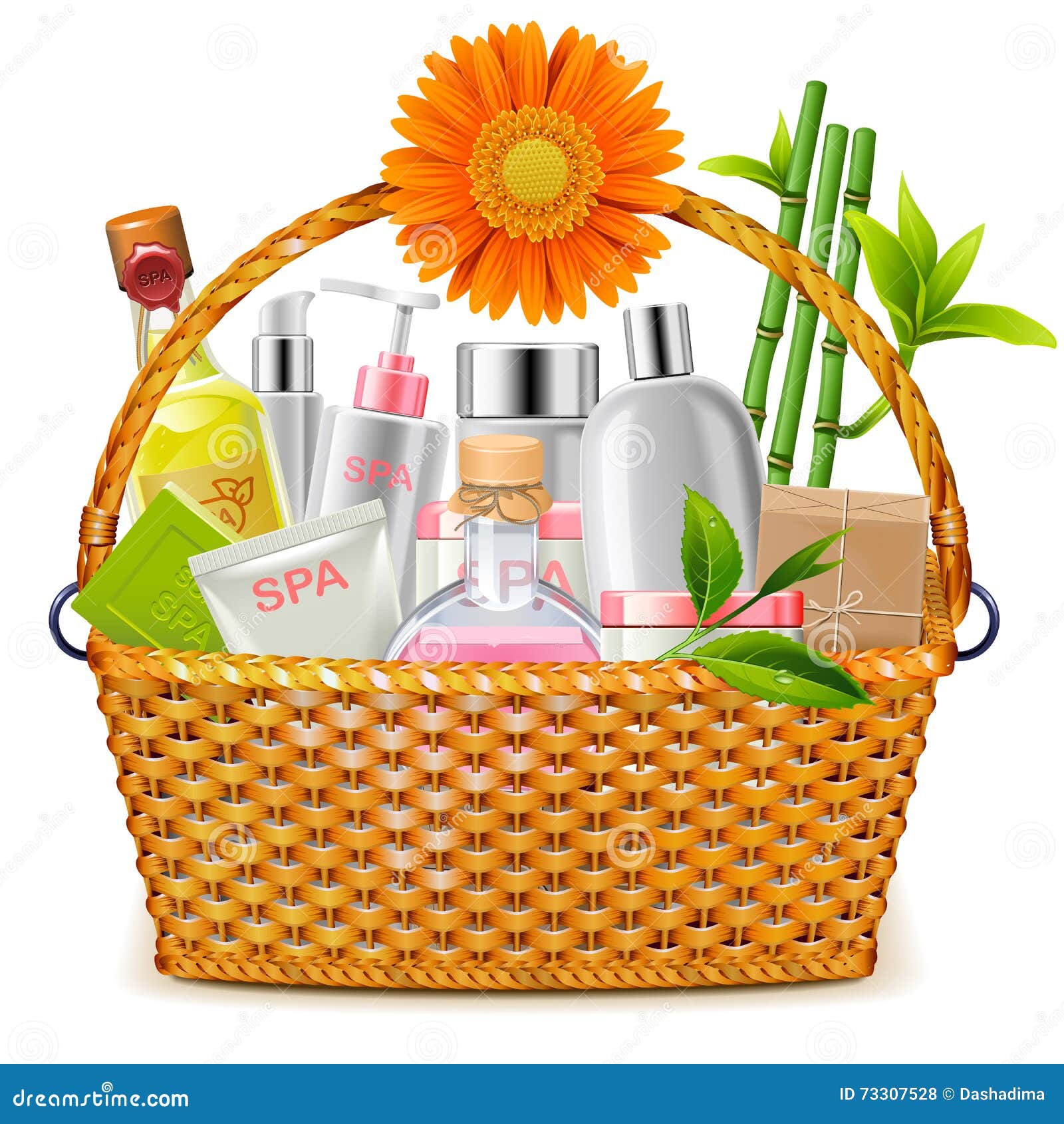 Vector Basket with SPA Cosmetics Stock Vector - Illustration of ...