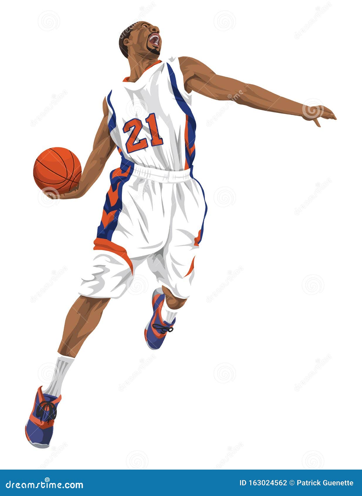 Vector of Basketball Player Going for a Slam Dunk Stock Vector ...
