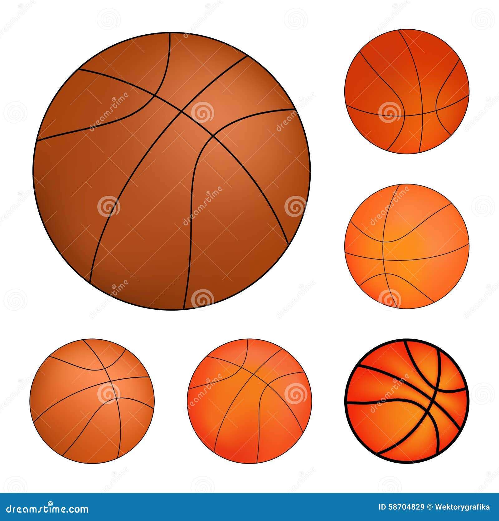 Vector Basketball Set Isolated on a White Background Stock Vector ...