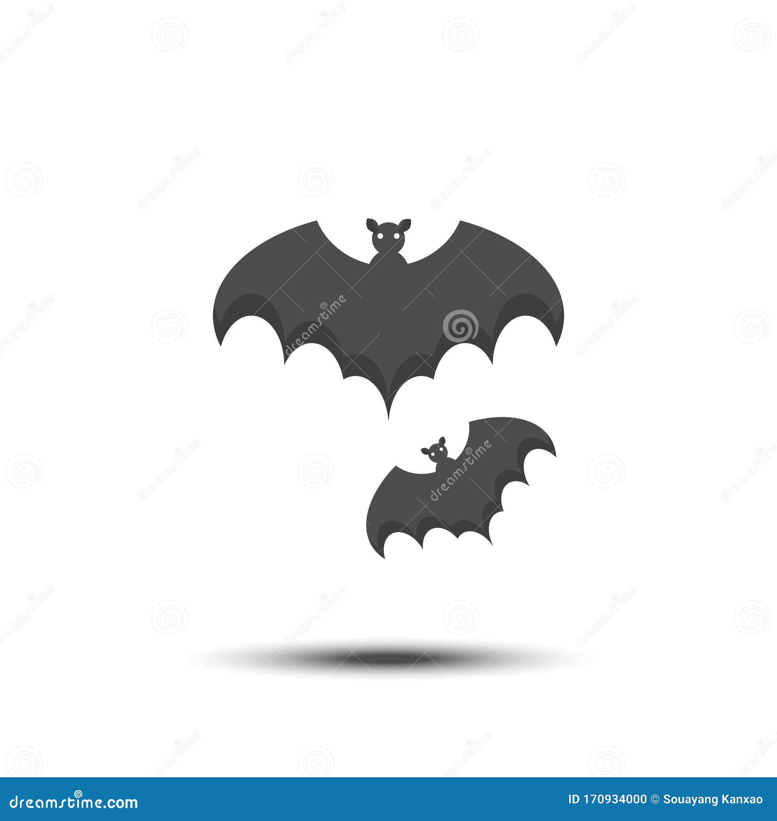 Vector Bat Flat Icon White Background Stock Illustration - Illustration ...
