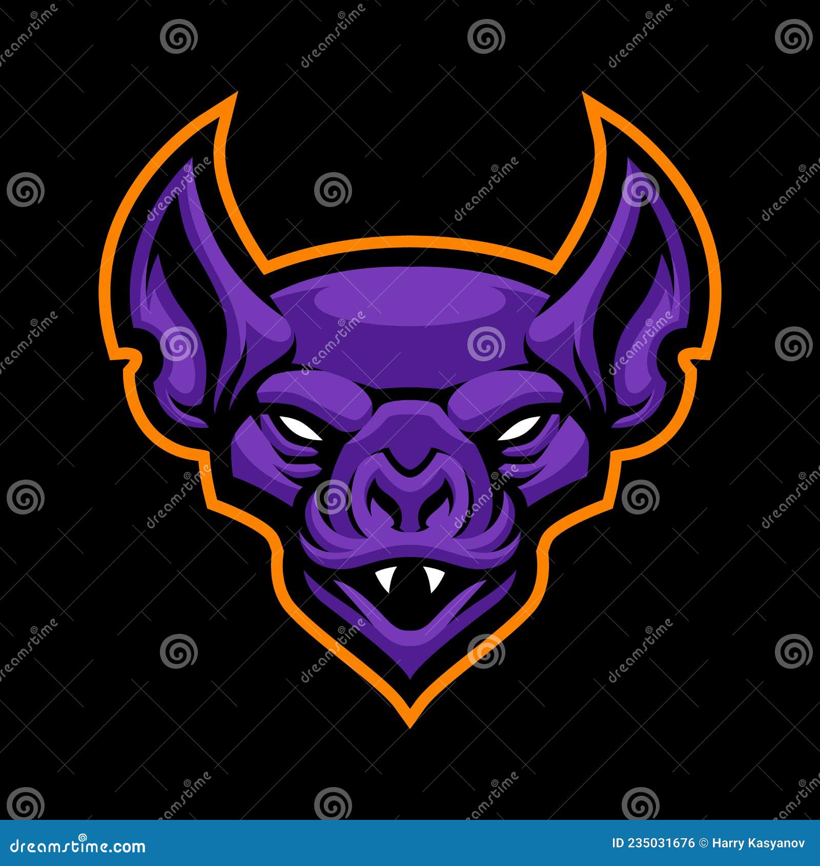 Vector Bat Head stock vector. Illustration of team, design - 235031676