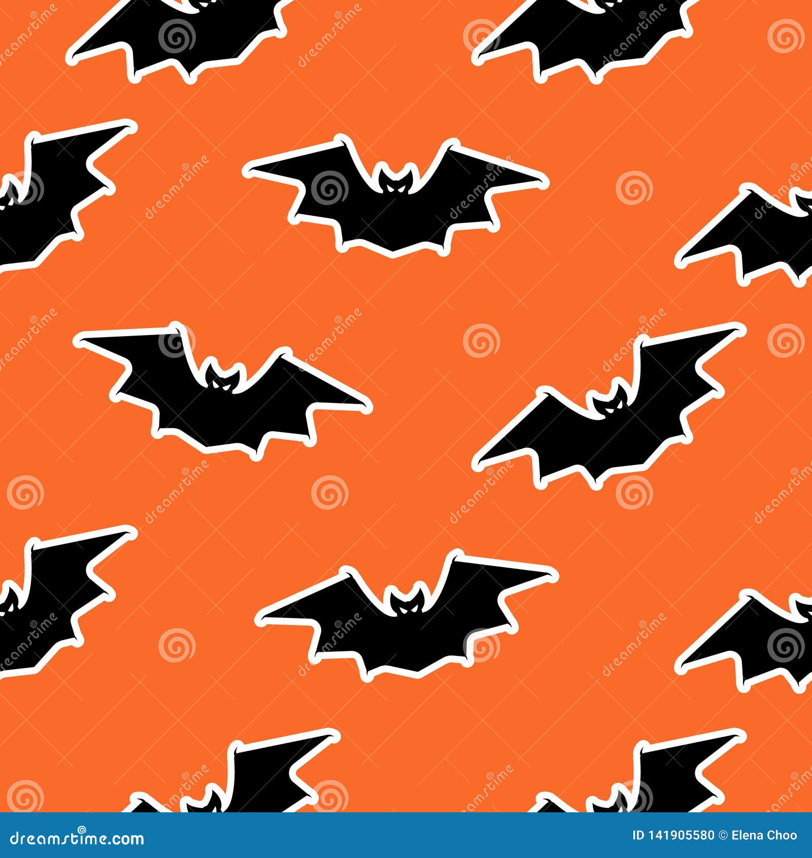 Vector Bat Seamless Pattern Halloween Design Black Stock Vector ...