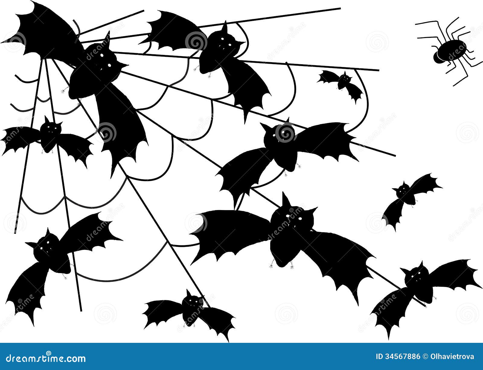 Vector bat and spider stock illustration. Illustration of symbol - 34567886