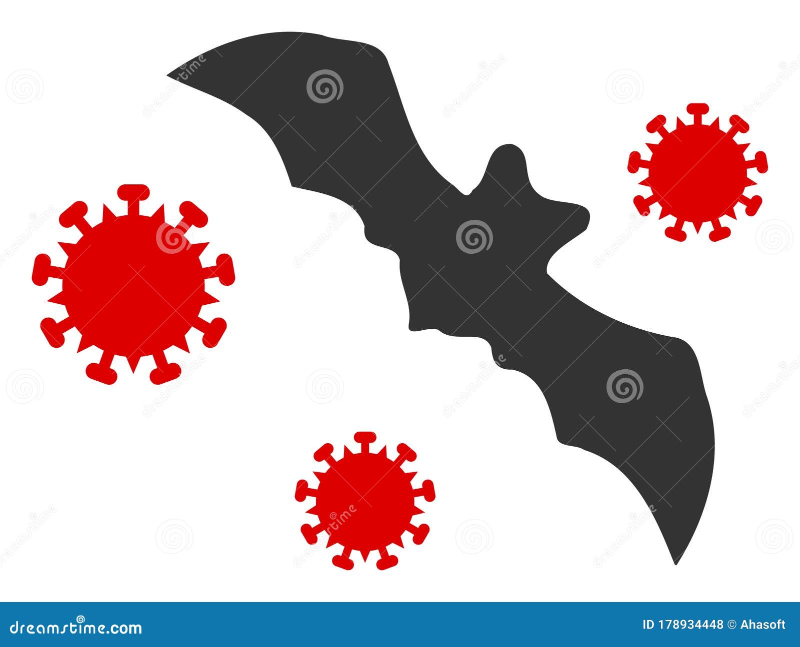 Vector Flat Bat Virus Icon stock vector. Illustration of sars - 178934448