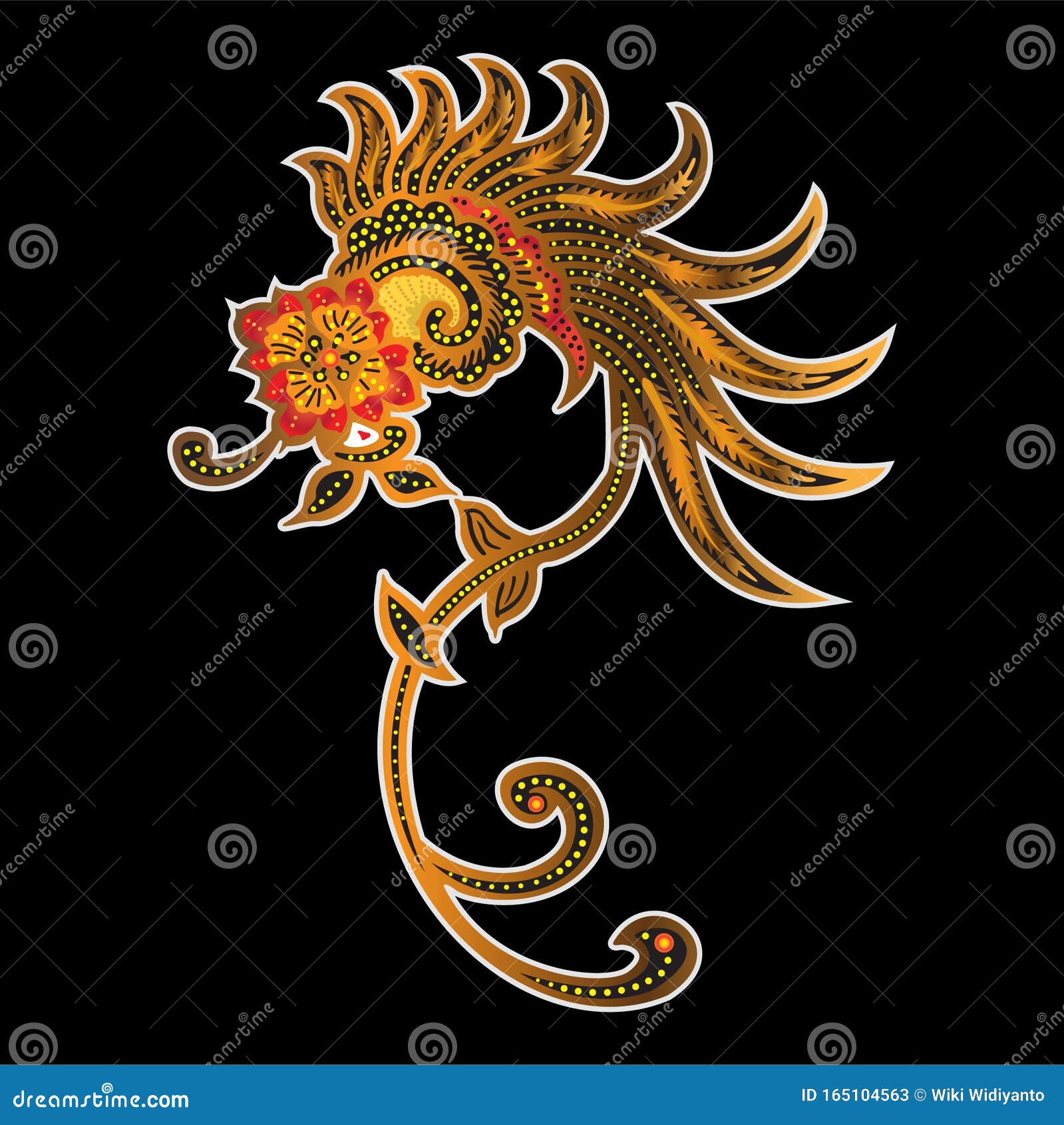 Vector Batik Bird from Indonesia Stock Vector - Illustration of ornate ...