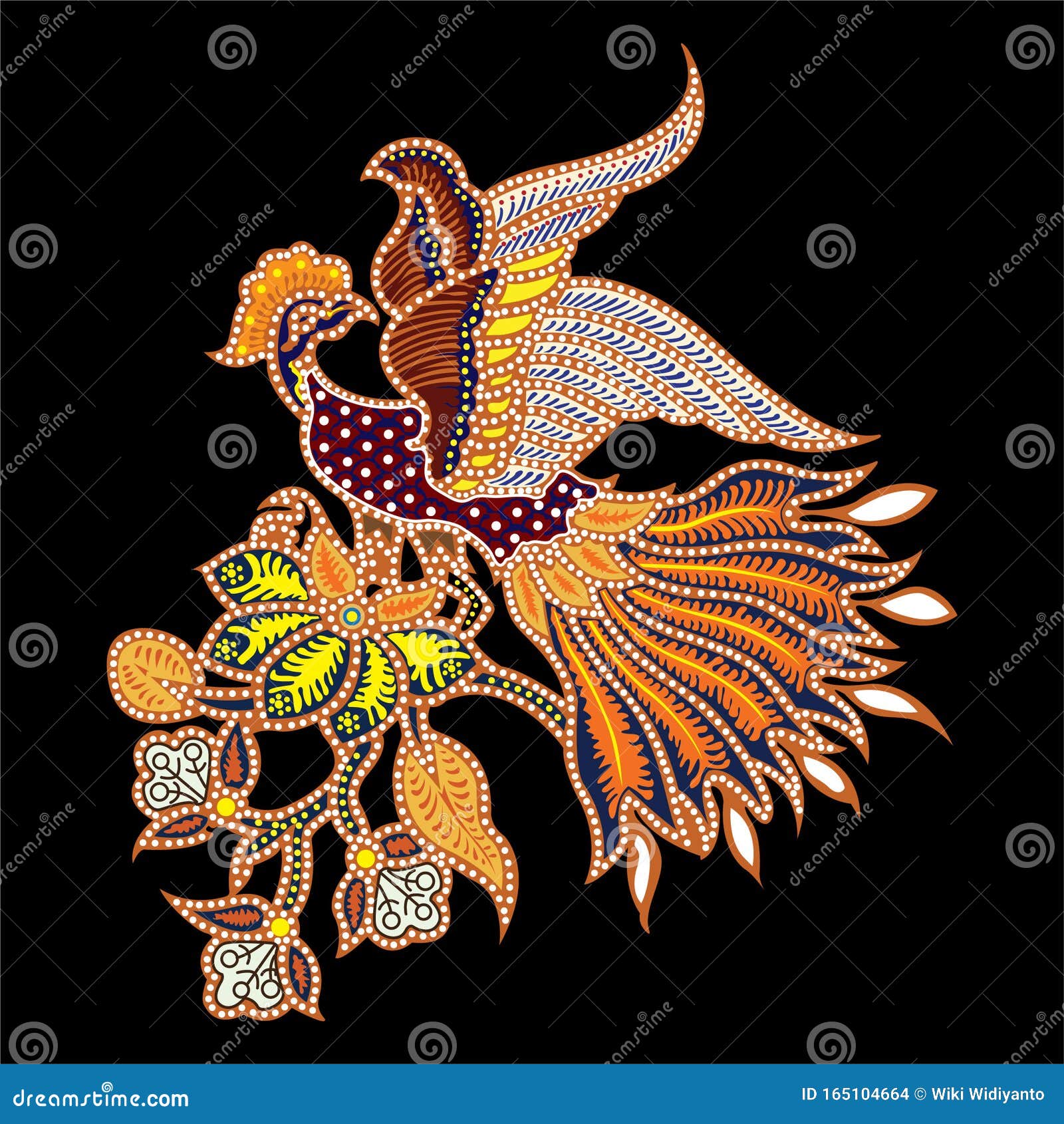 Vector Batik Bird from Indonesia Stock Vector - Illustration of ...