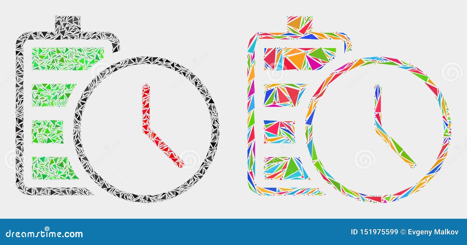 Vector Battery Charge Time Mosaic Icon of Triangles Stock Vector ...