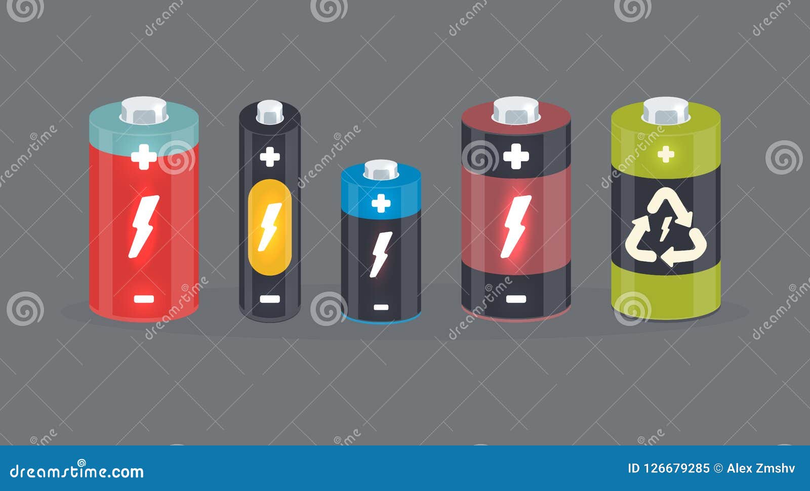 Li-ion Cylinder Accumulators Charged In Charger Holder, Case With Slots ...