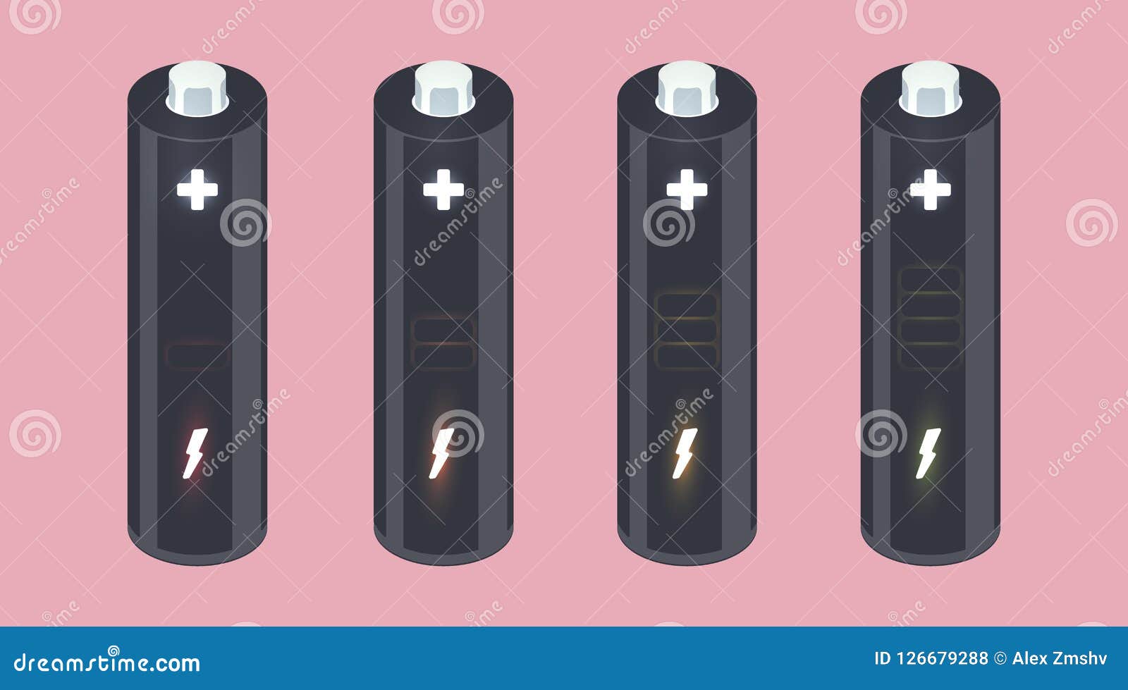 Vector Battery Element with Charging Indicator Stock Vector ...