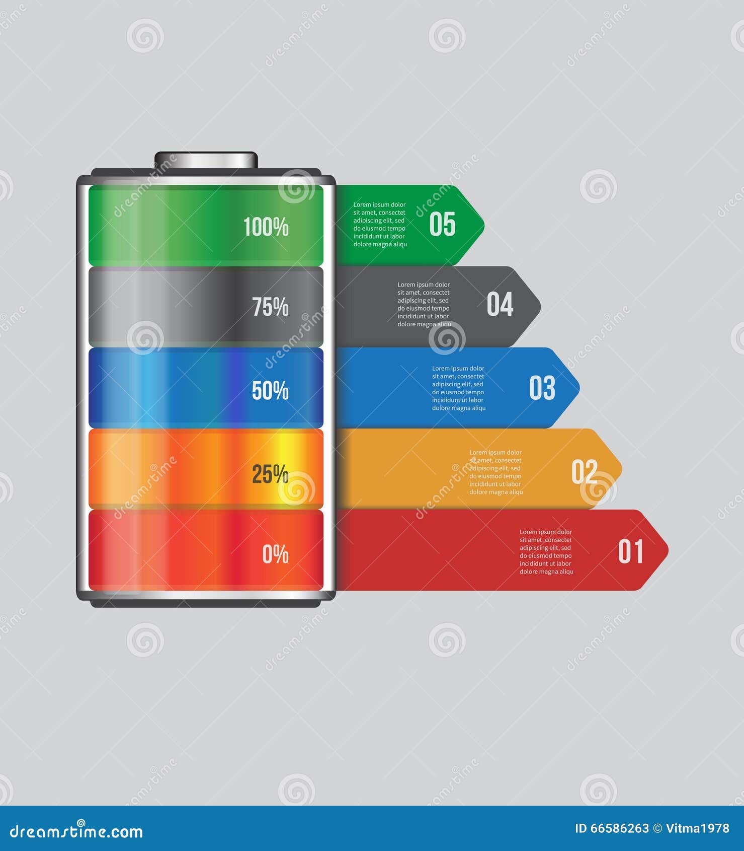 Vector Battery Element Infographic Template. Design Concept For ...
