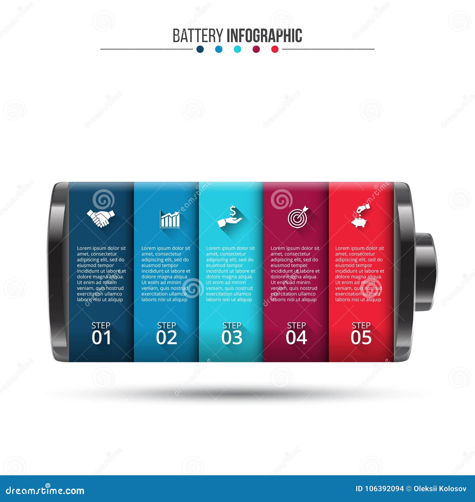 Vector Battery Element for Infographic. Stock Vector - Illustration of ...