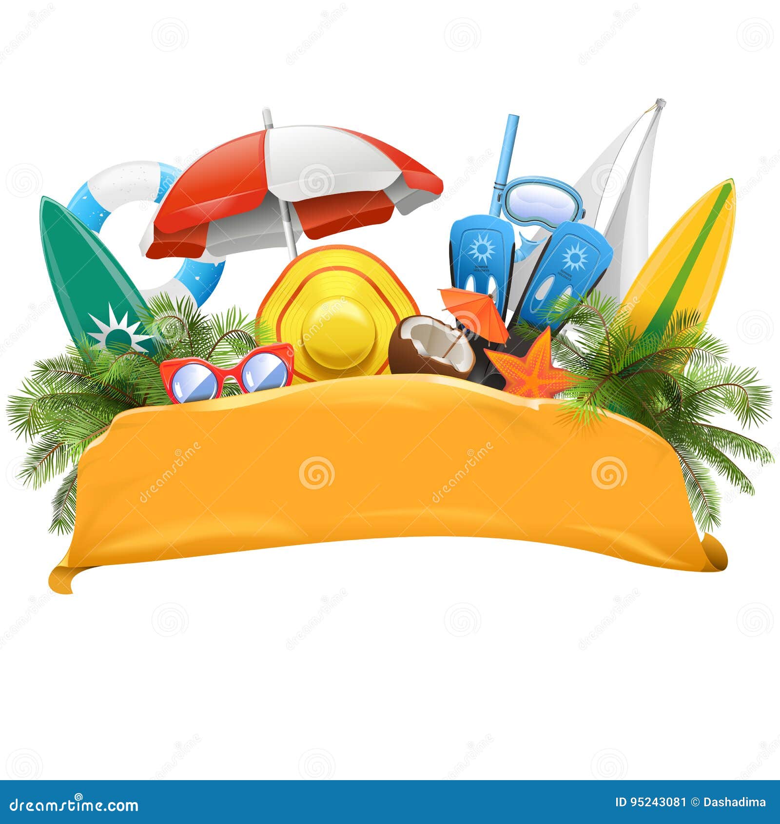 Vector Beach Banner stock vector. Illustration of board - 95243081