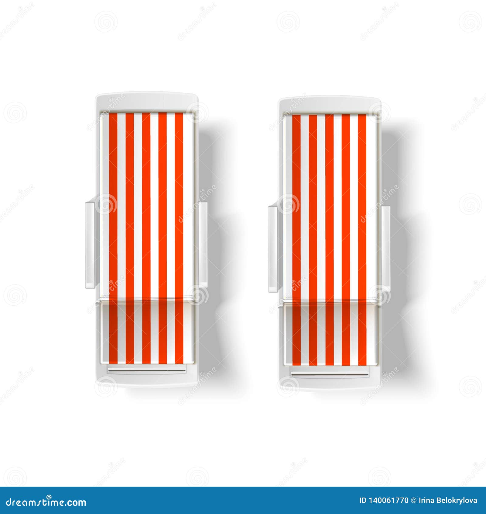Vector Beach Pool Lounger Top View Mockup Stock Vector Illustration